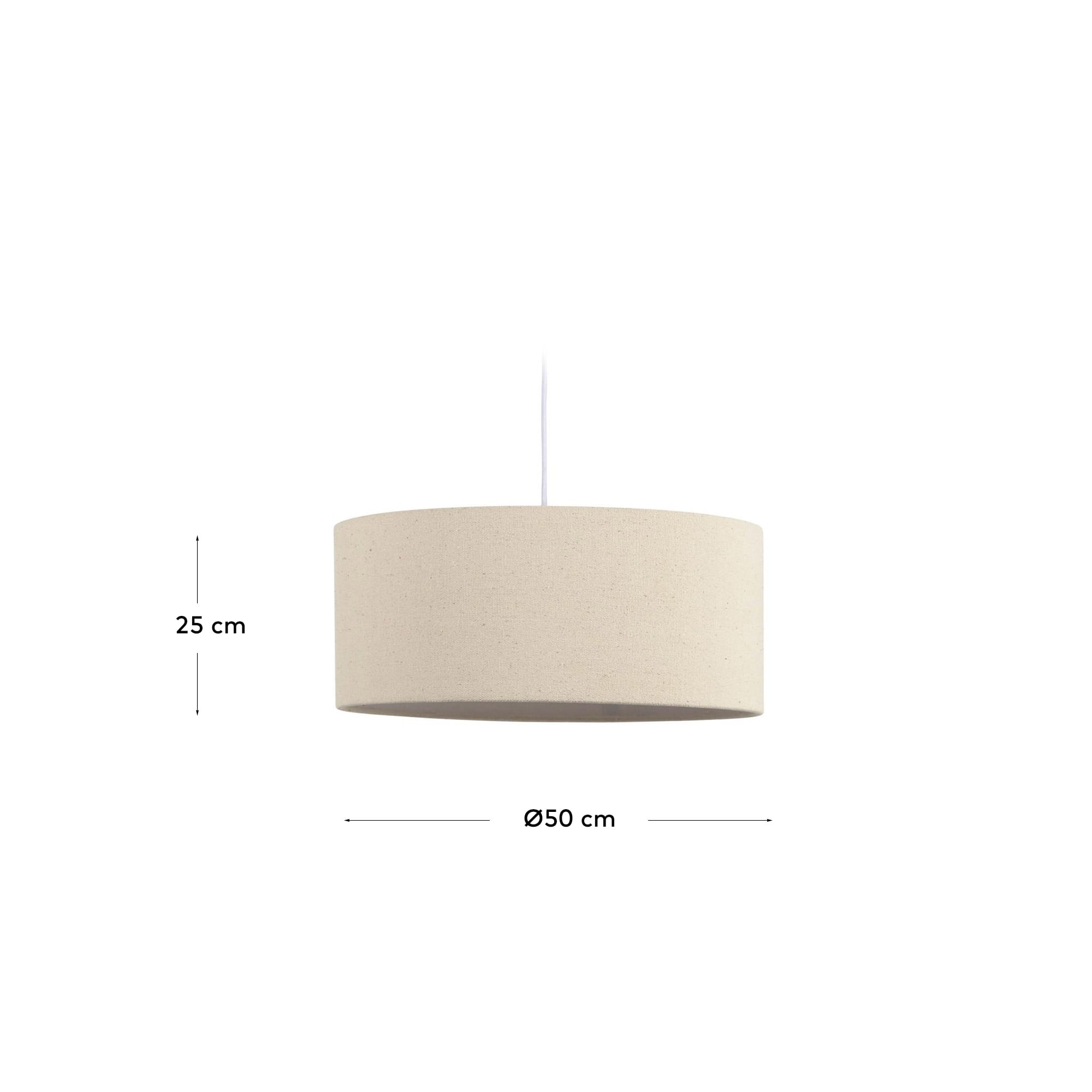 Nazli large linen ceiling light shade with beige finish Ø 50 cm | Kave Home