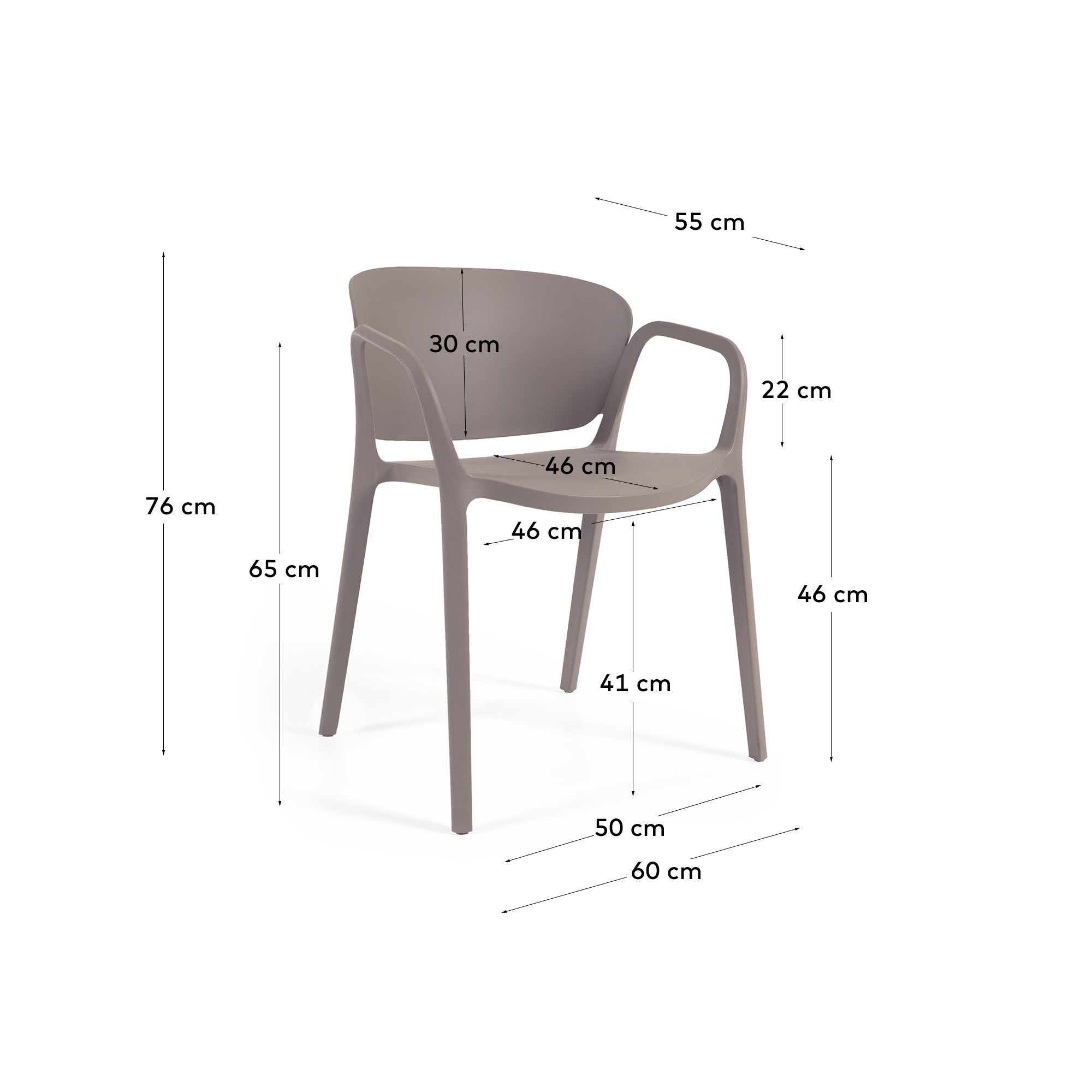 Ania stackable brown garden chair | Kave Home