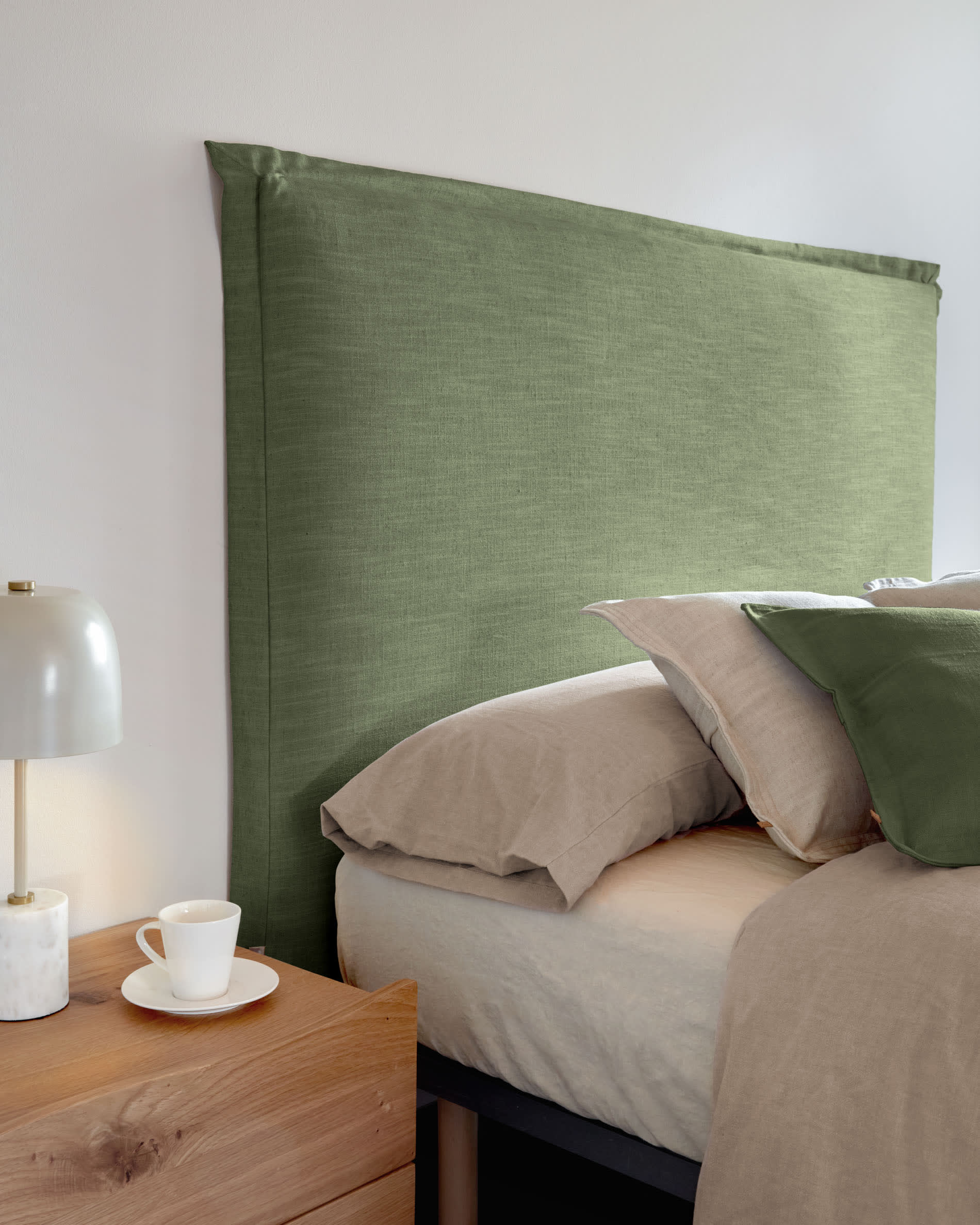 Tanit headboard with green linen removable cover for 180 cm beds Kave Home International
