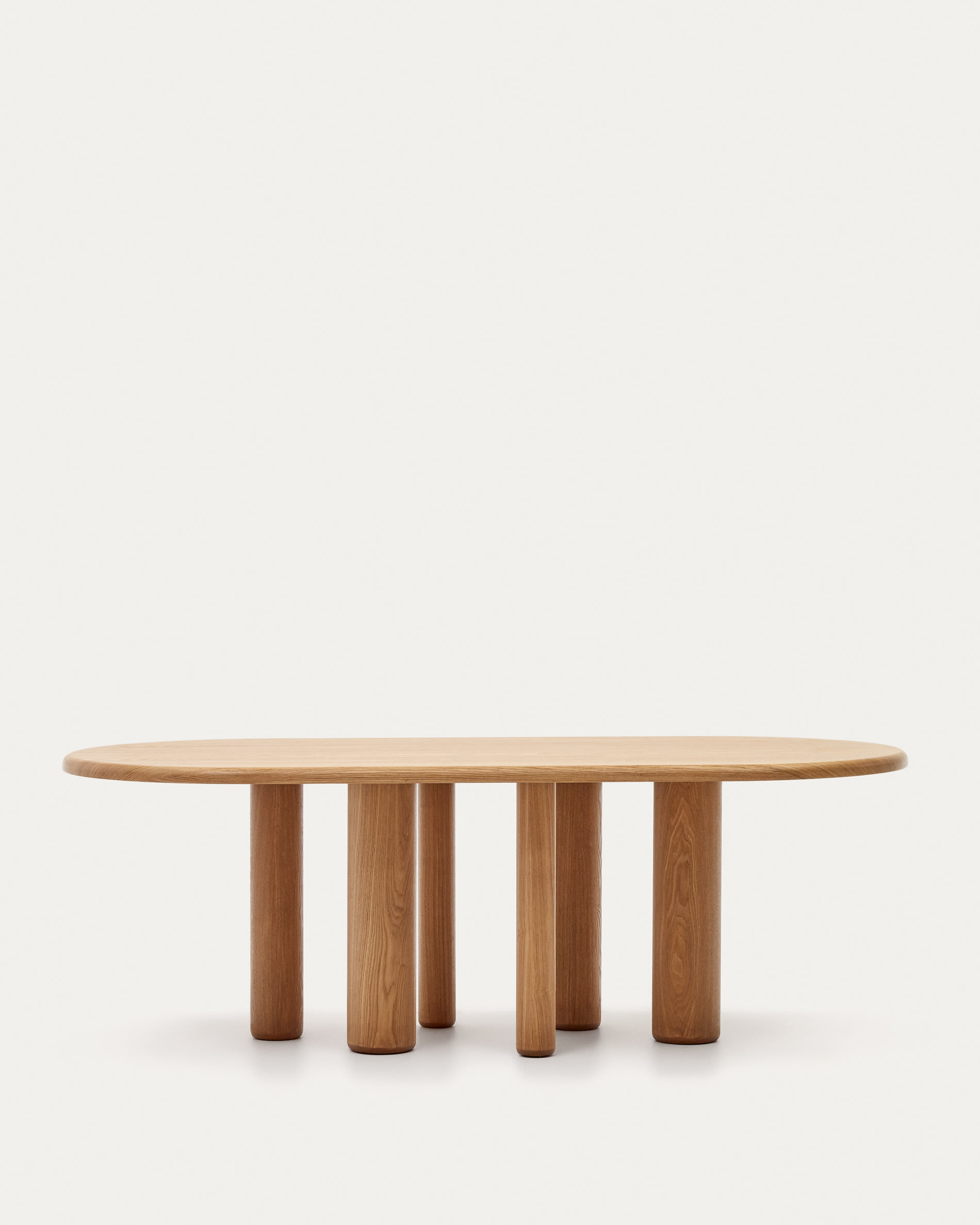 Mailen oval table in ash wood veneer with natural finish, Ø 220 x 105 ...