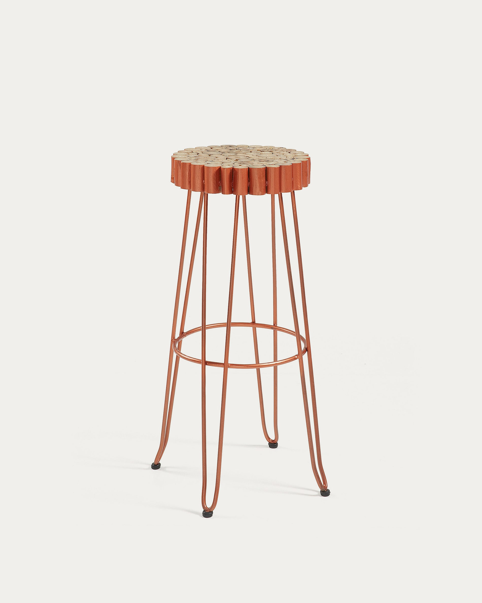 Copper and wood bar stools store
