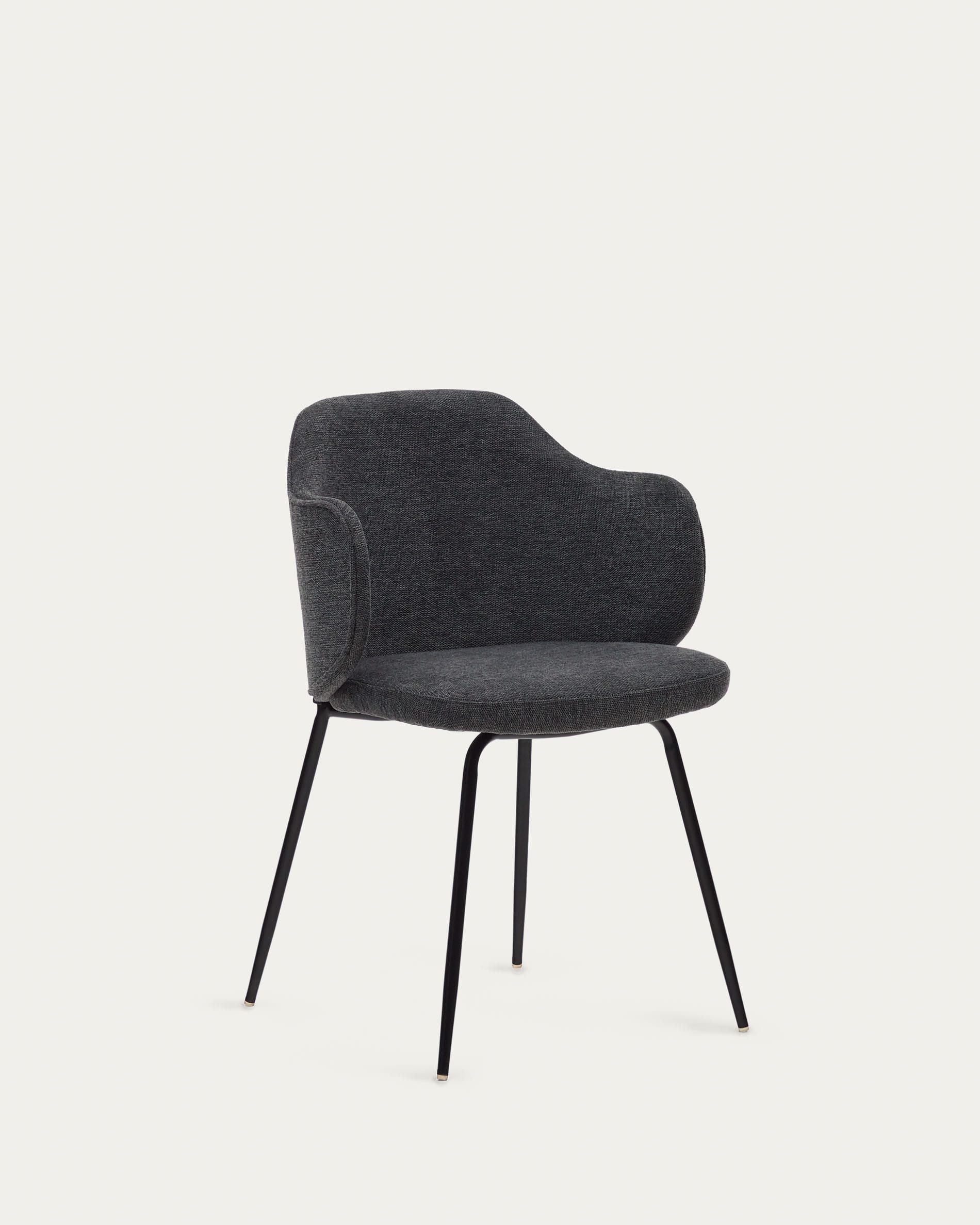 Yunia chair in dark grey with steel legs in a painted black finish FSC ...