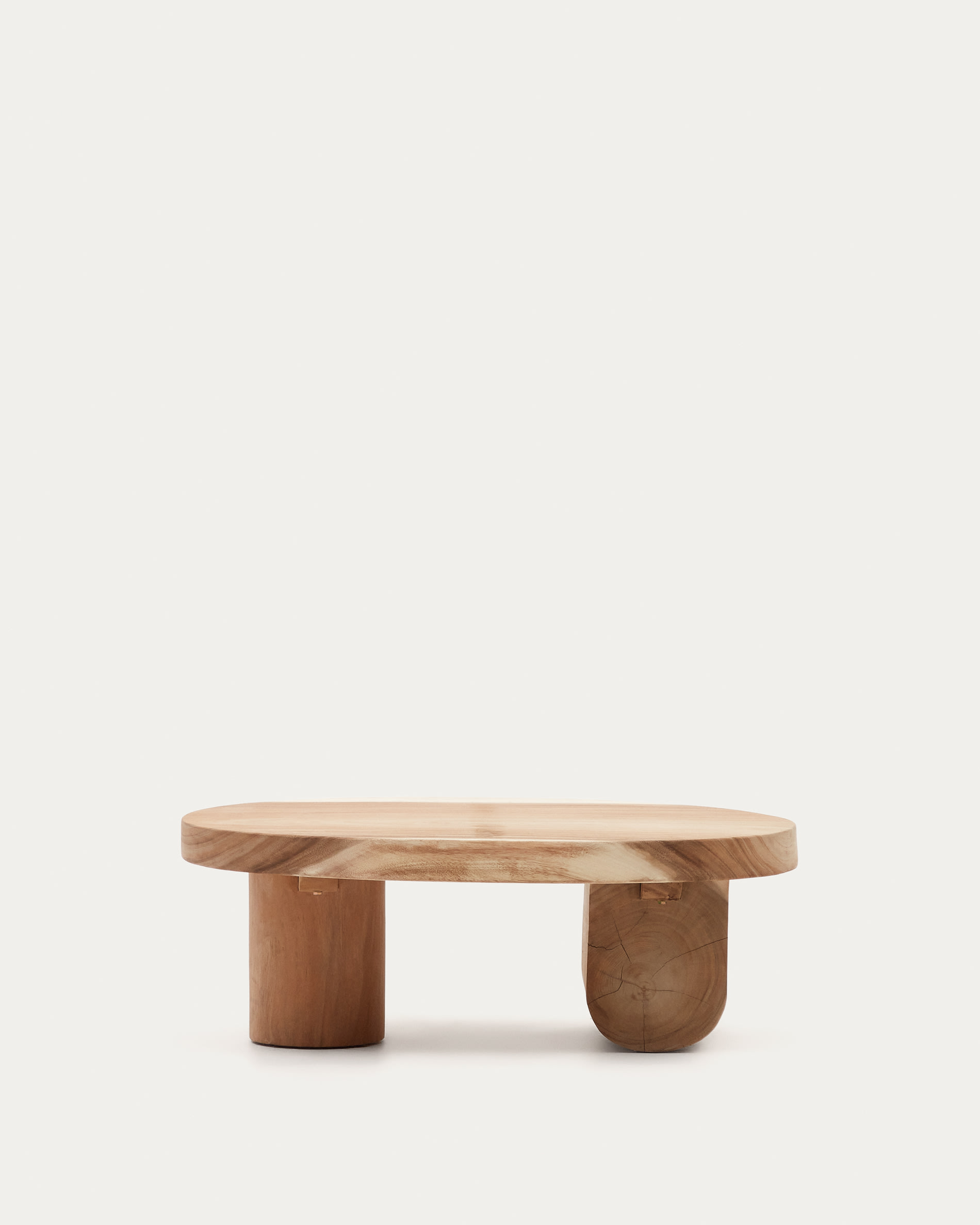 Mosi solid mungur wood coffee table Ø 90 x 60 cm | Kave Home