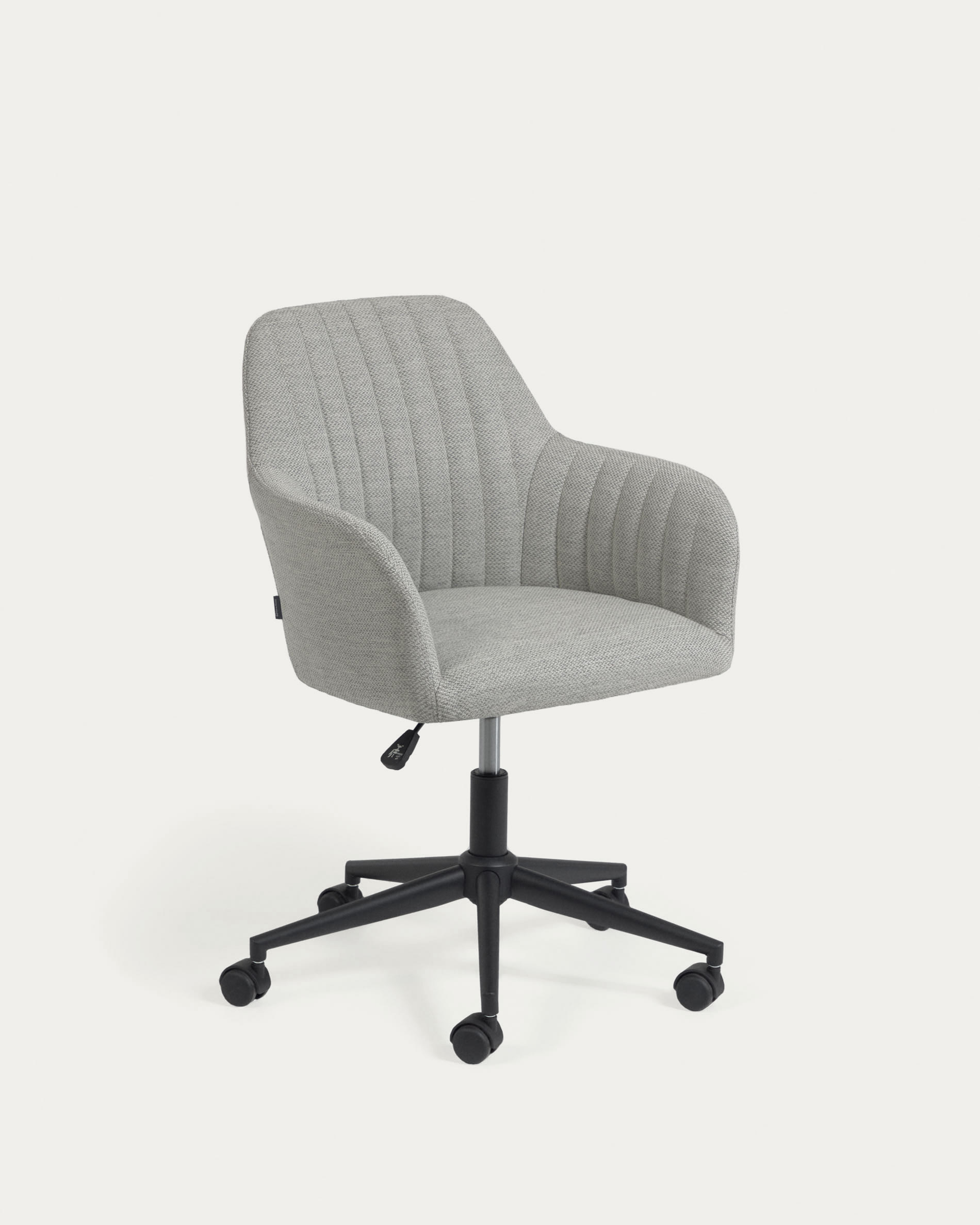 Madina light grey office chair and legs made of steel in matt black Kave Home International