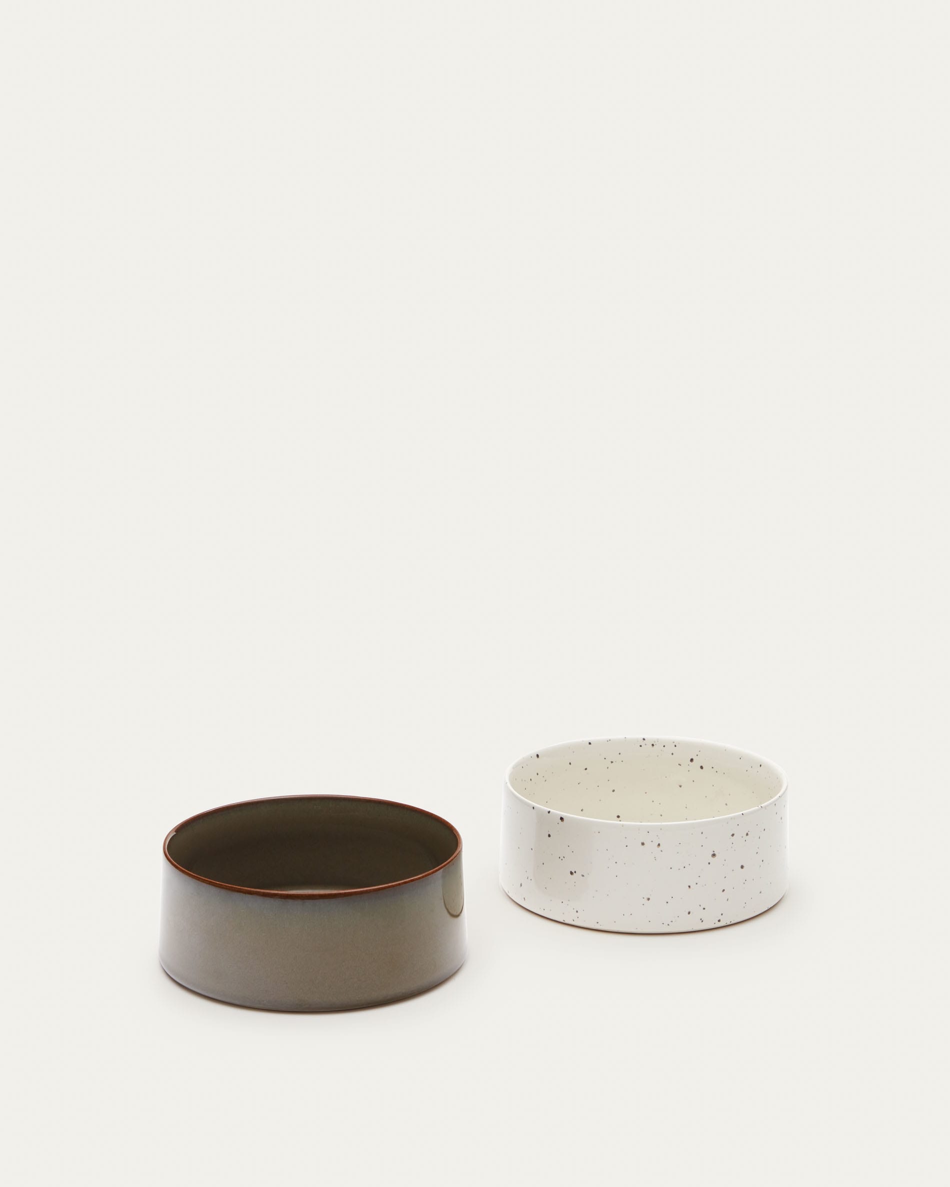 Lot de 2 gamelles pour chien ou chat Dumbi blanc et marron Ø 14 cm ...