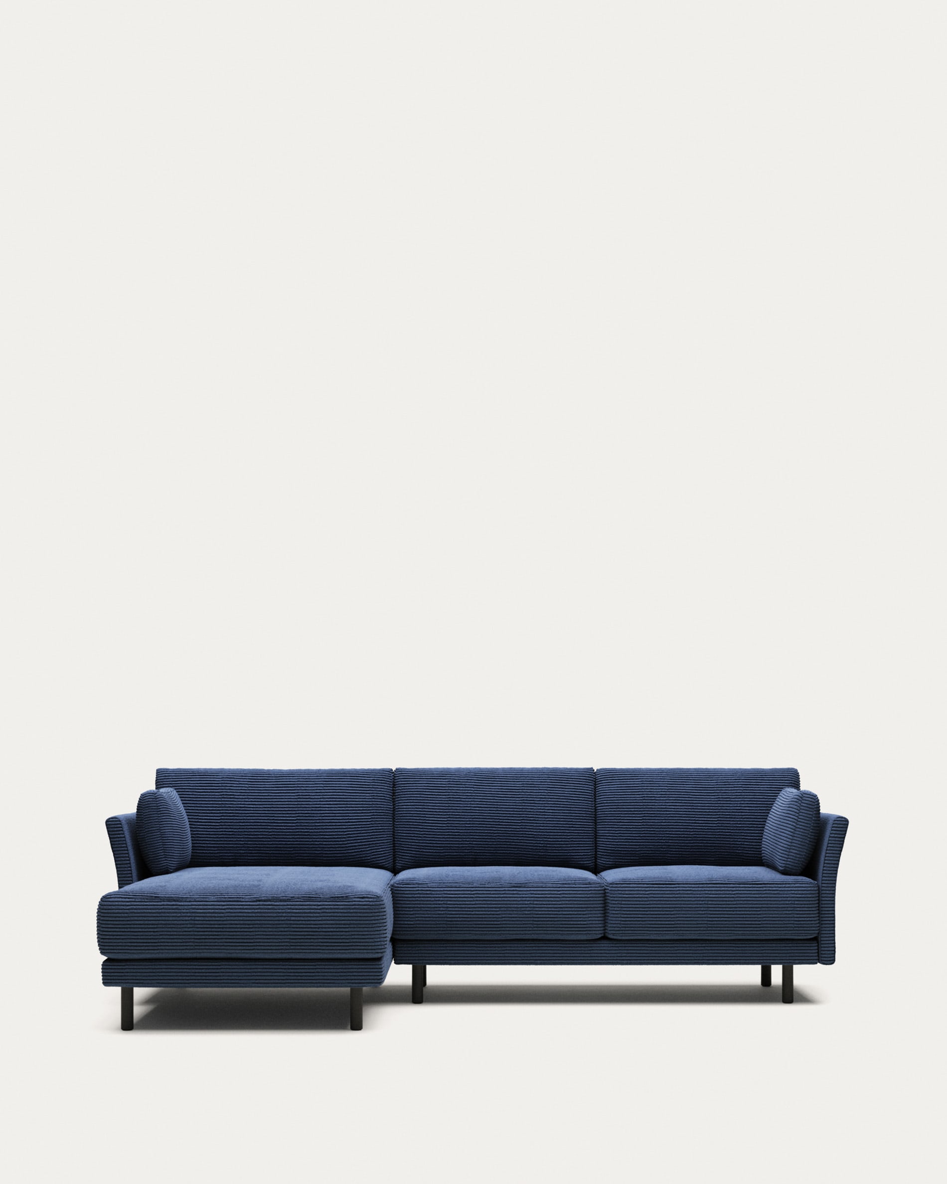 Gilma 3 seater sofa right/left chaise in blue wide seam corduroy black ...
