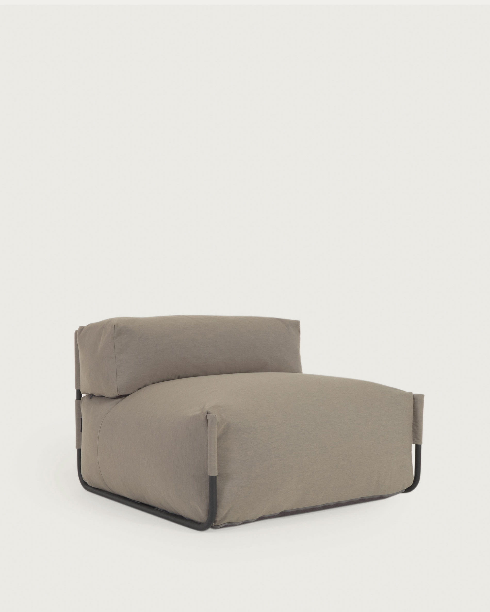 Puf sofá modular con respaldo 100% exterior Square verde y aluminio ...