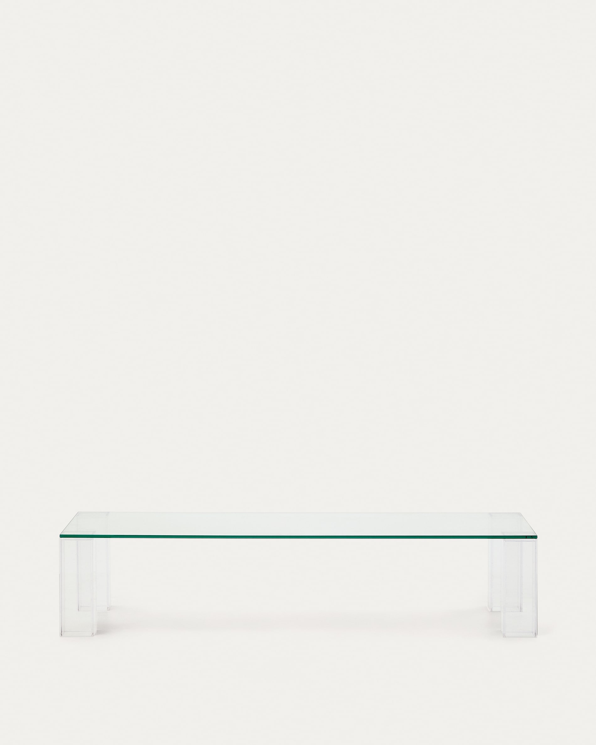 Adularia transparent tempered-glass coffee table 140 x 60 cm | Kave ...
