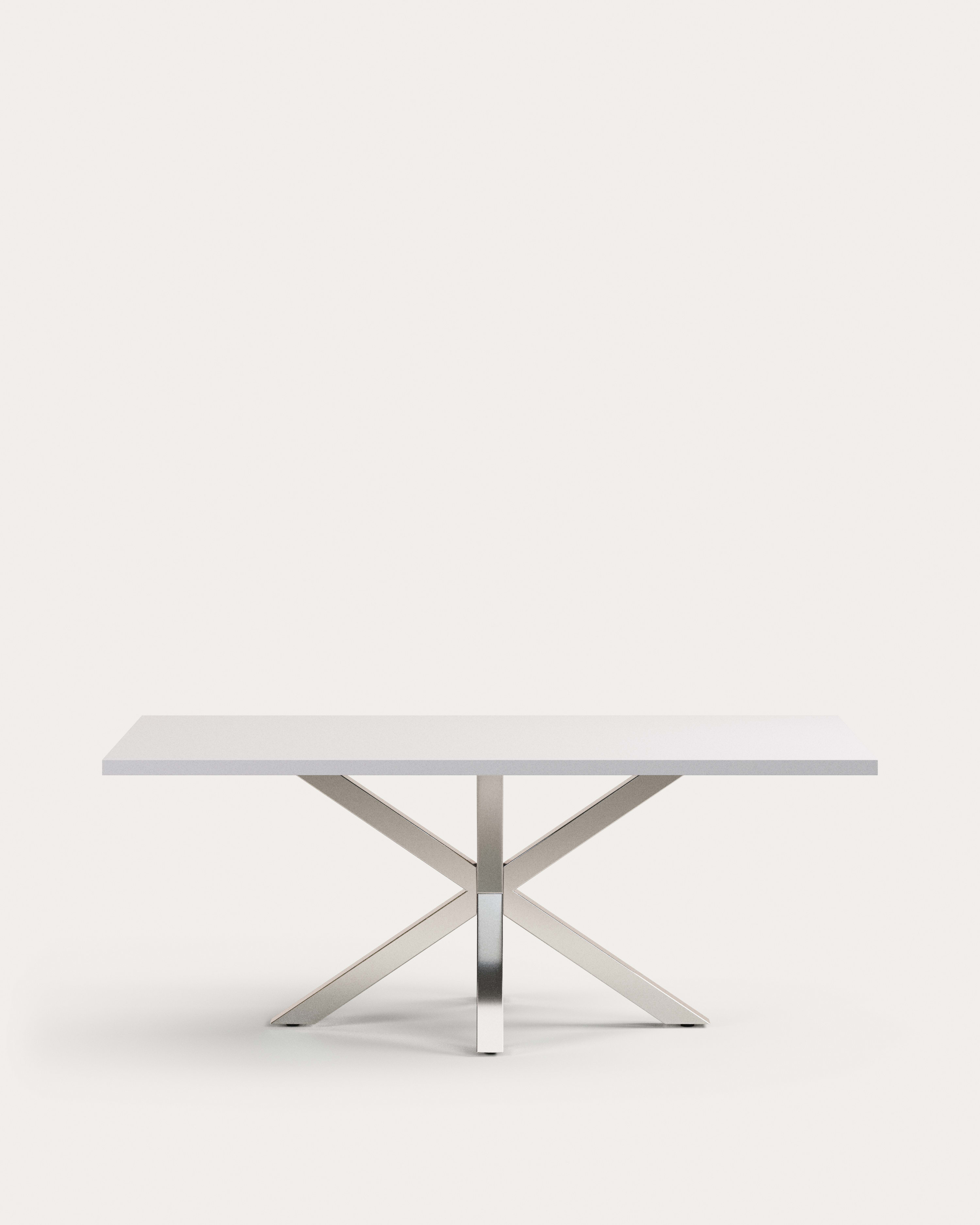 Argo table in melamine with white finish and stainless steel legs 200 x ...