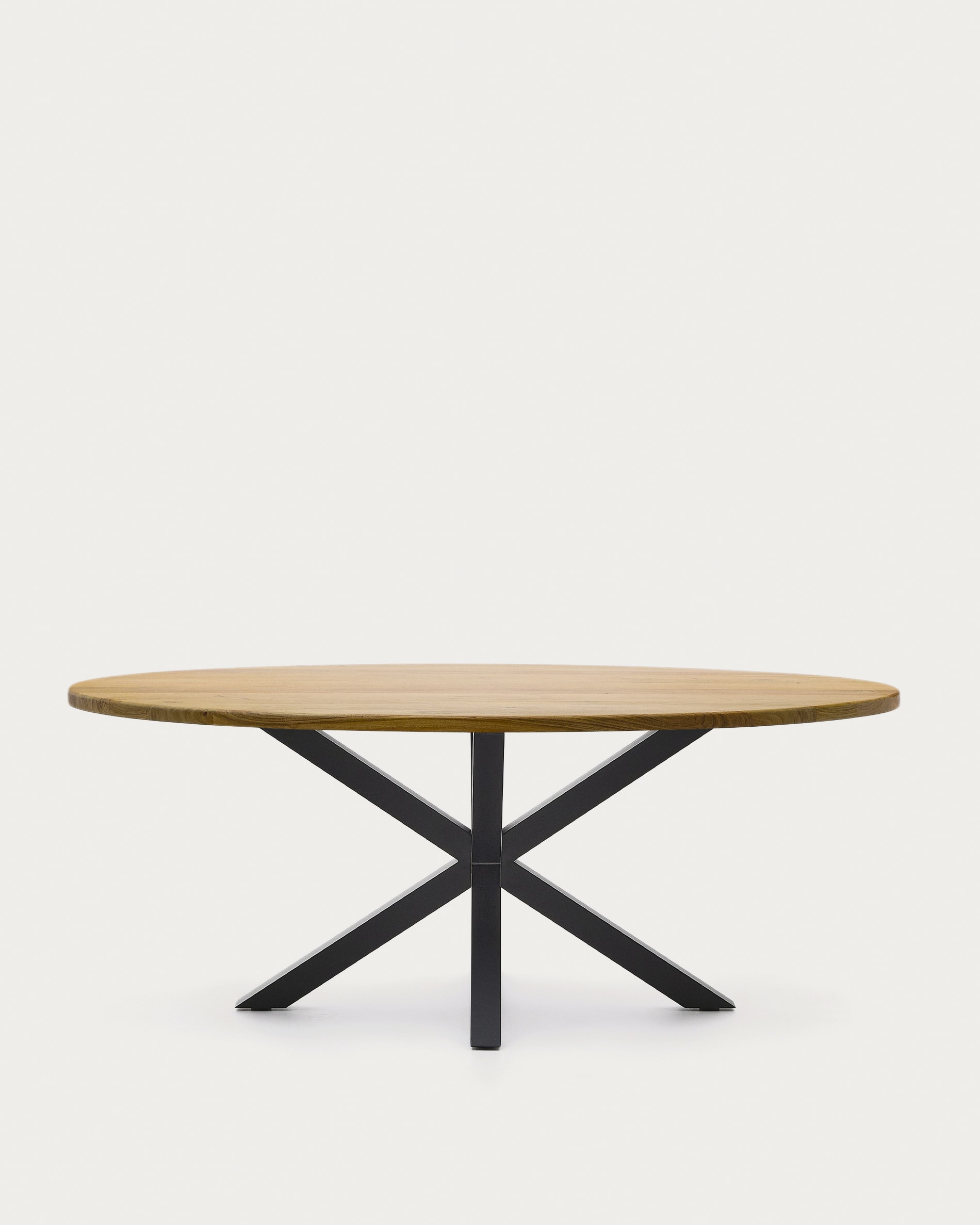 Argo oval table in solid acacia wood and steel legs with black finish Ø 200 x 100 cm | Kave Home ...