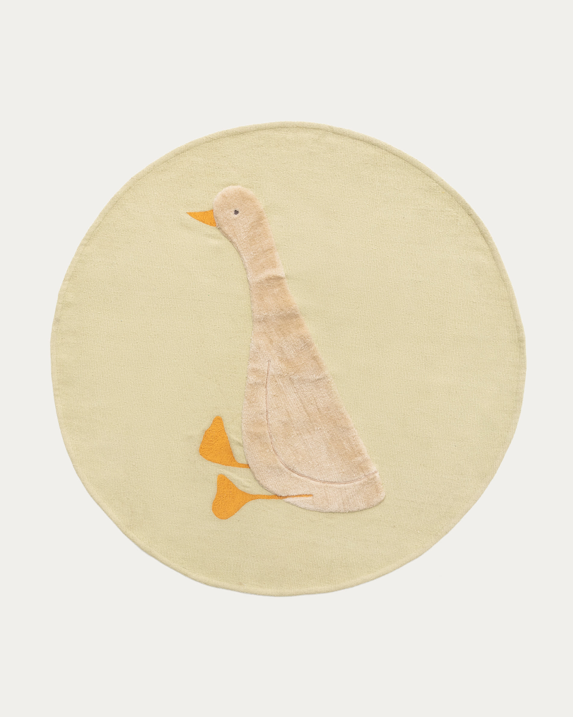 Milu green 100% cotton rug with a goose feature Ø 100 cm | Kave Home ...