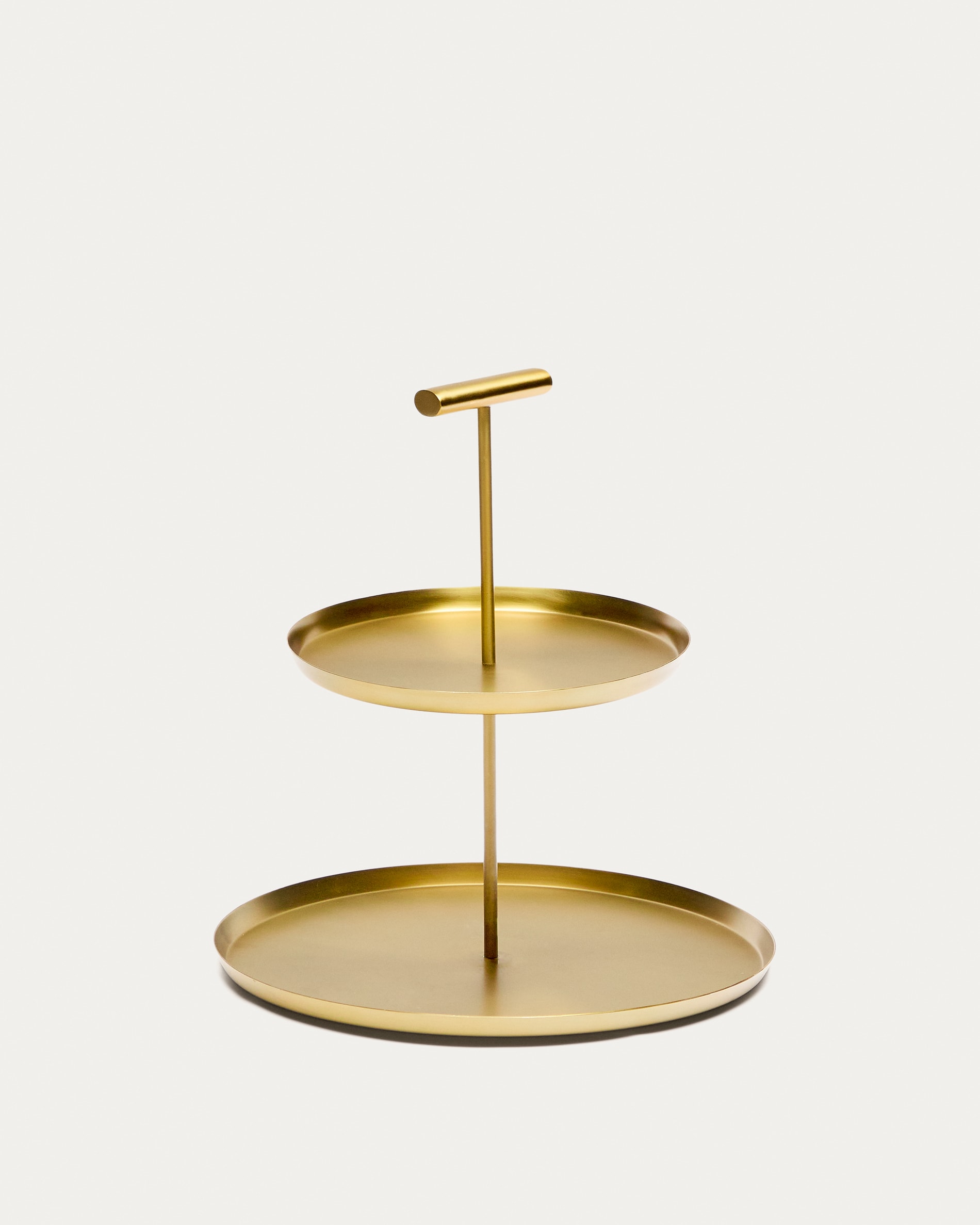 Aruc 2-layered tray made of gold-coloured stainless steel | Kave Home ...