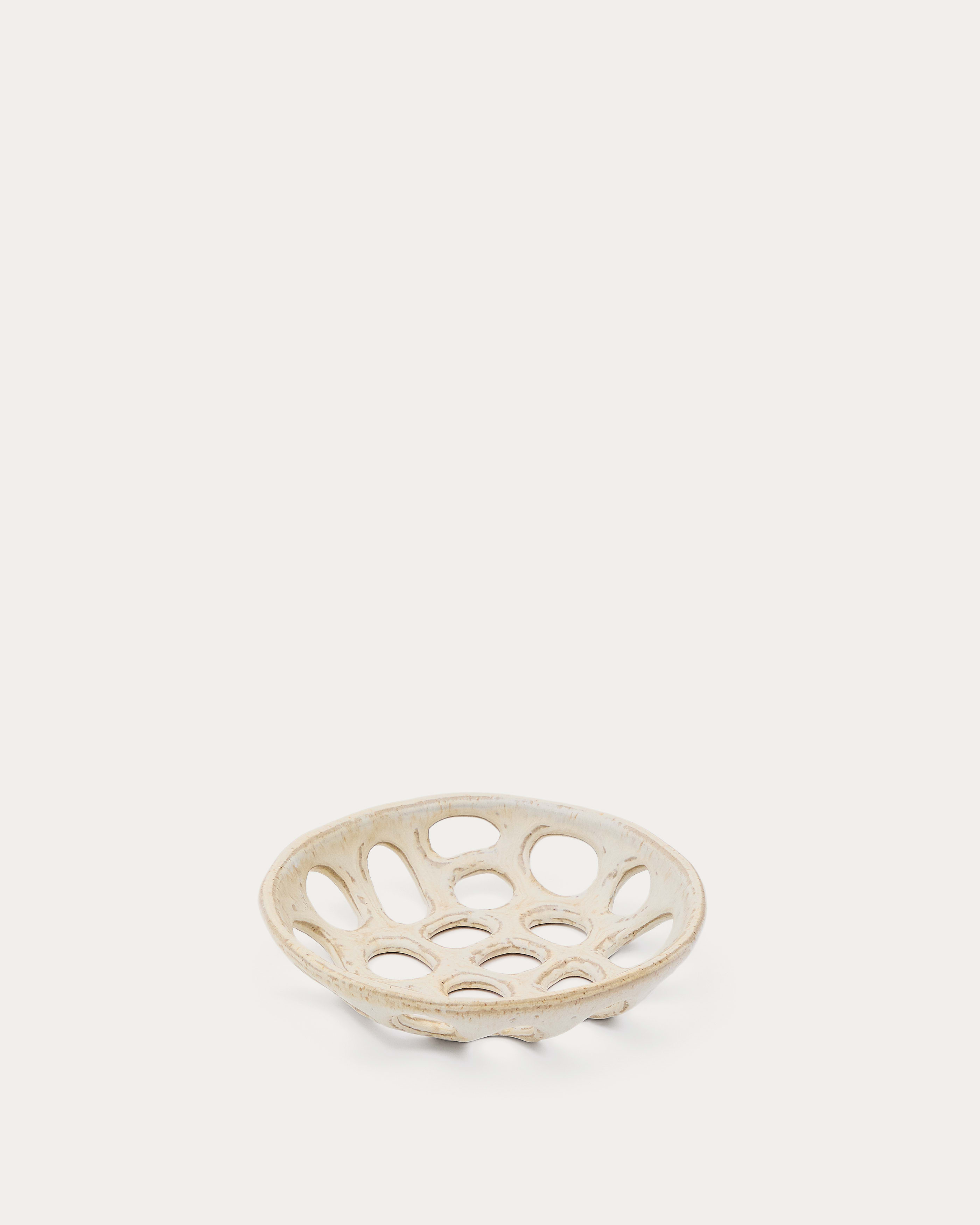 Zunel small beige ceramic fruit bowl | Kave Home Australia