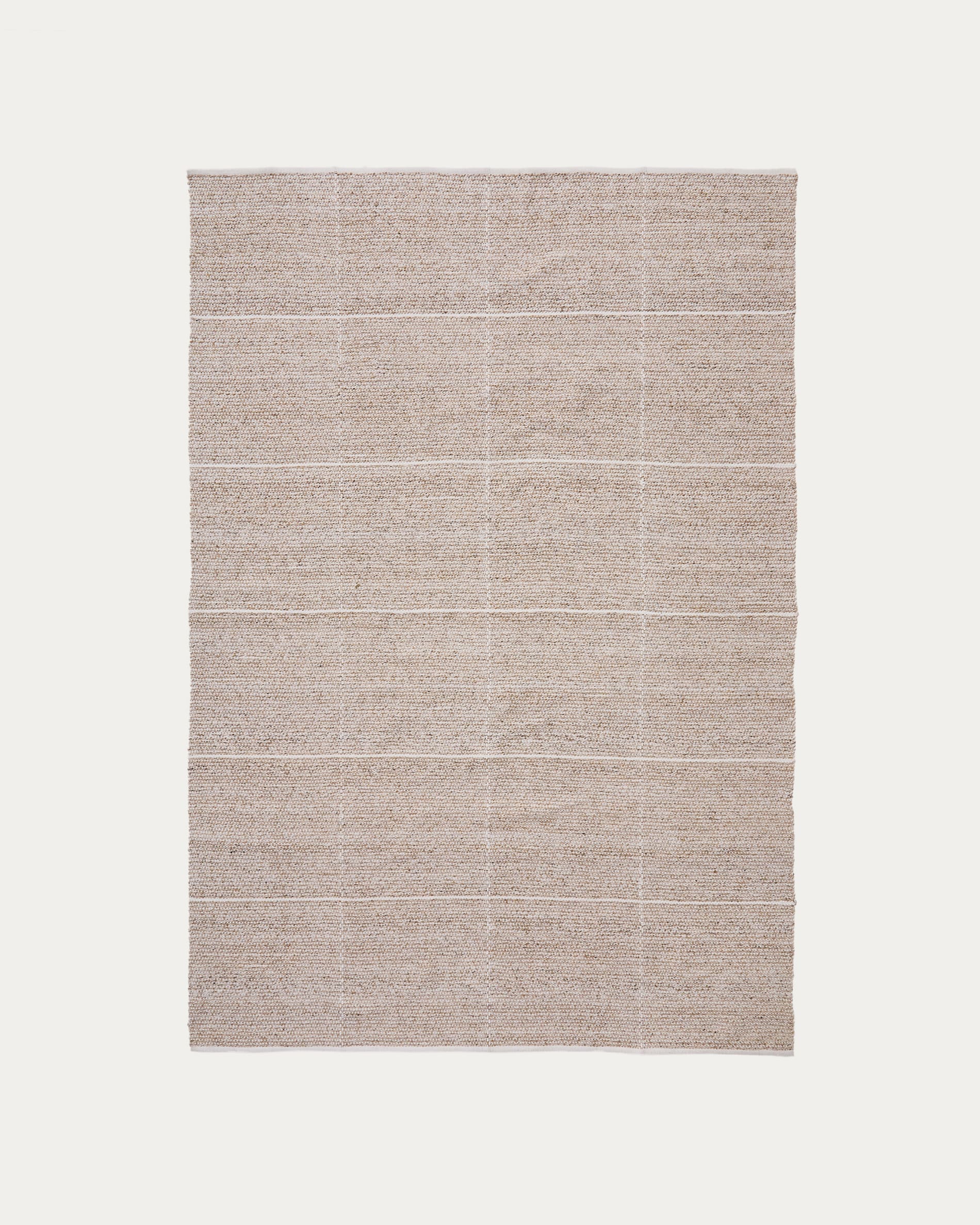 Rug Nalian 100% PET with beige checks 200 x 300 cm | Kave Home Australia
