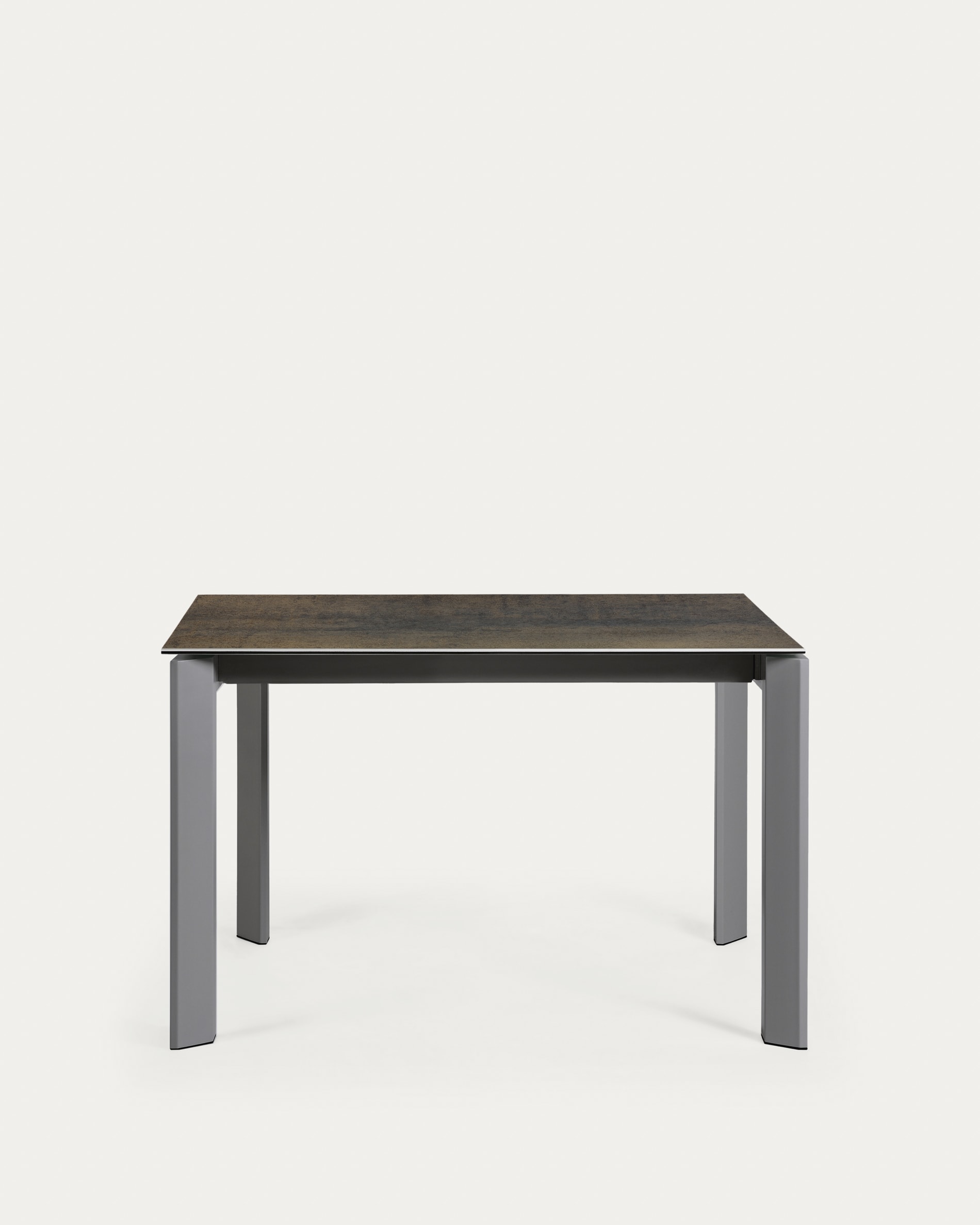 Axis porcelain extendable table in Iron Moss finish with anthracite ...