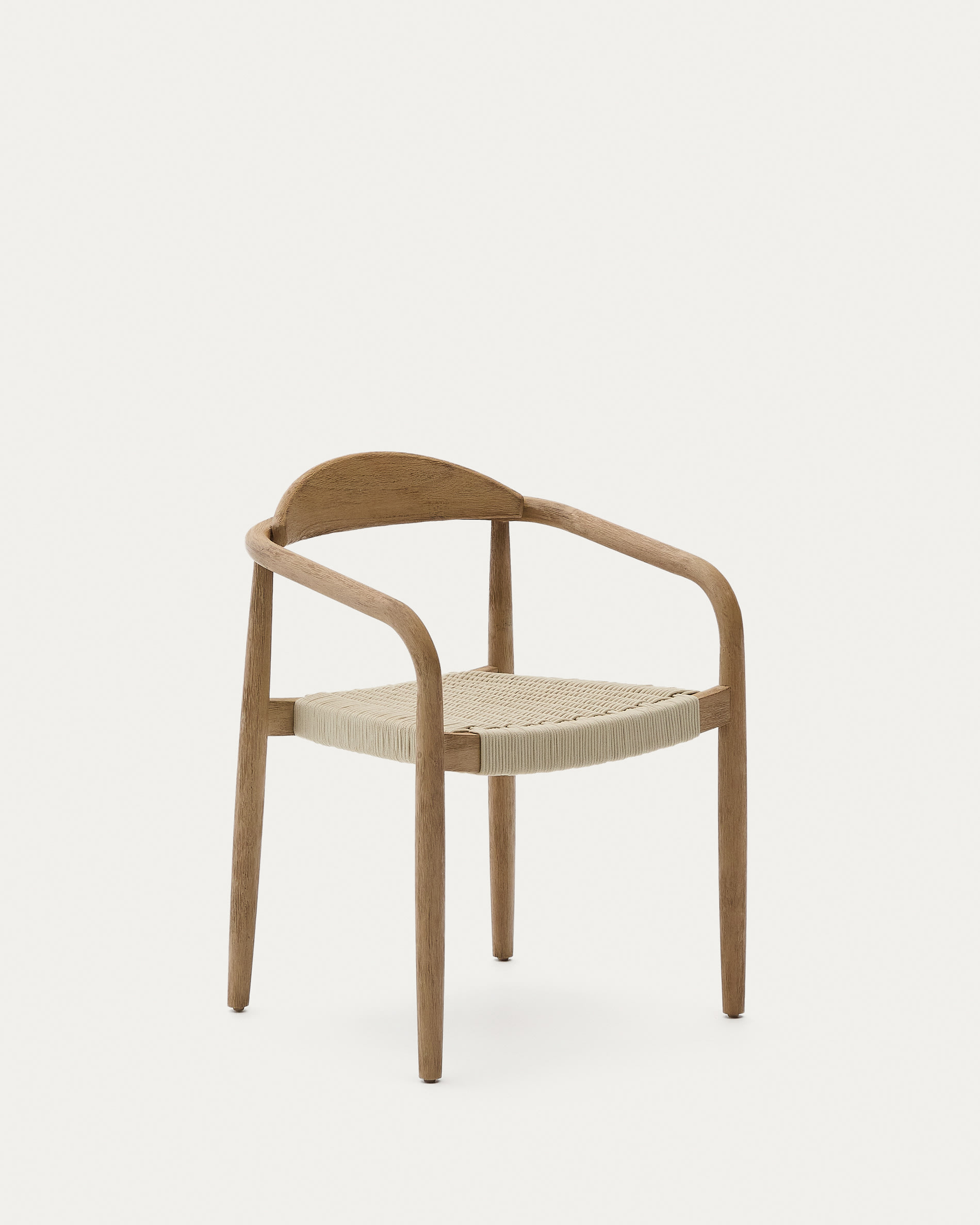 Nina stackable chair made of FSC 100% solid acacia wood and ecru rope ...