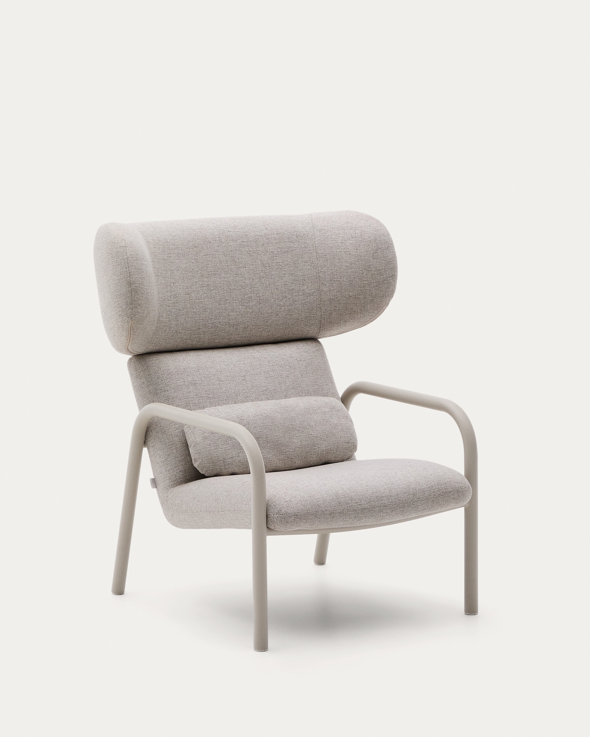 Inari armchair in beige and steel with beige painted finish FSC Mix ...