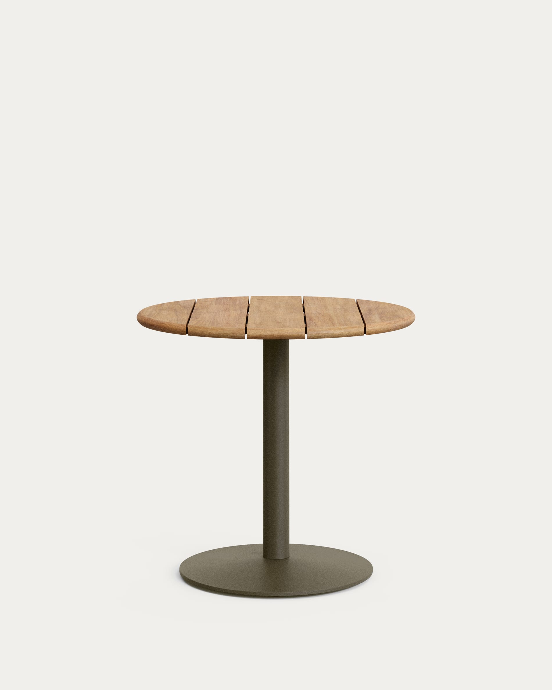 Esilda outdoor round table with FSC 100% acacia top Ø80cm and green ...