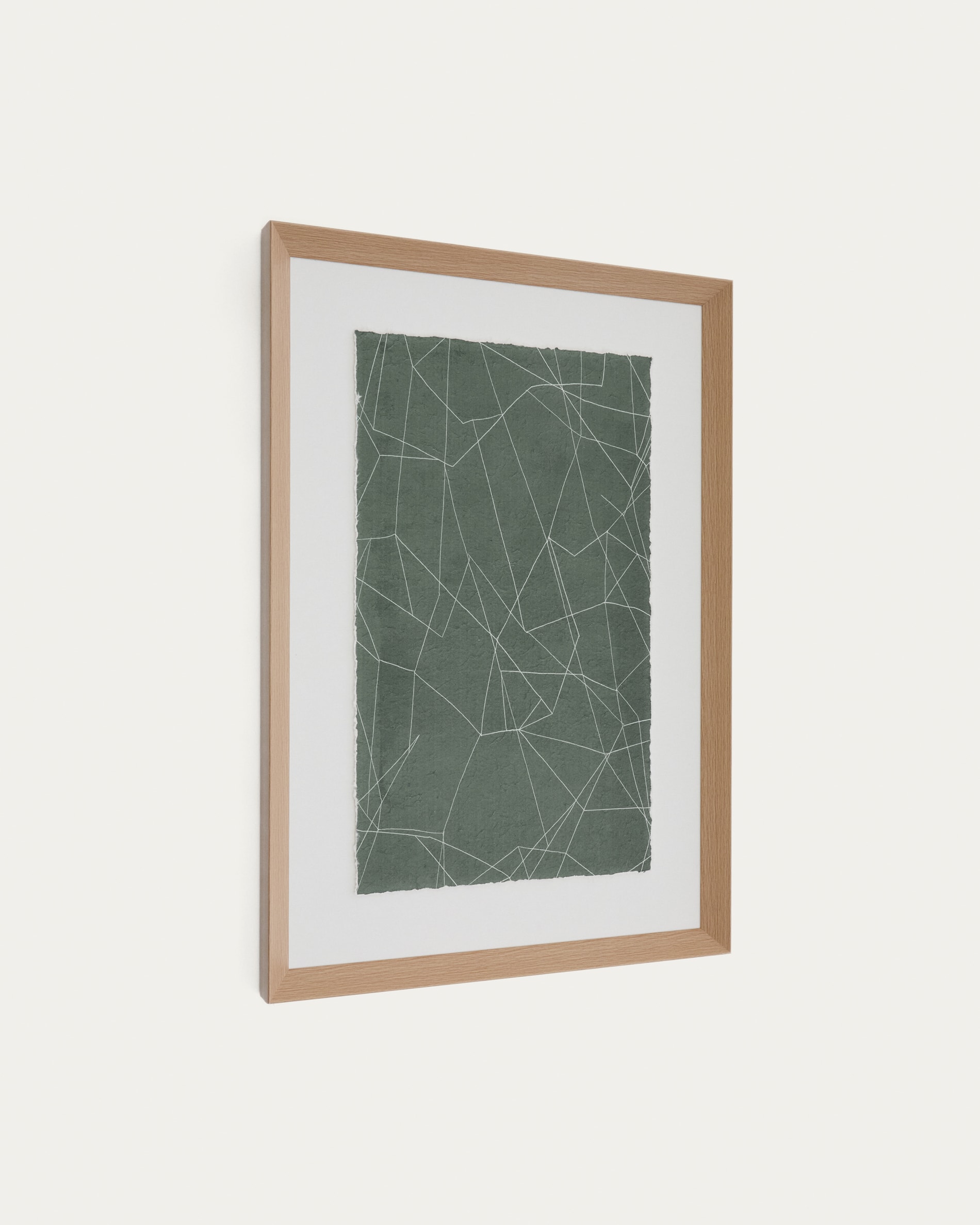 Durkan abstract picture on green recycled paper 100 x 70cm | Kave Home