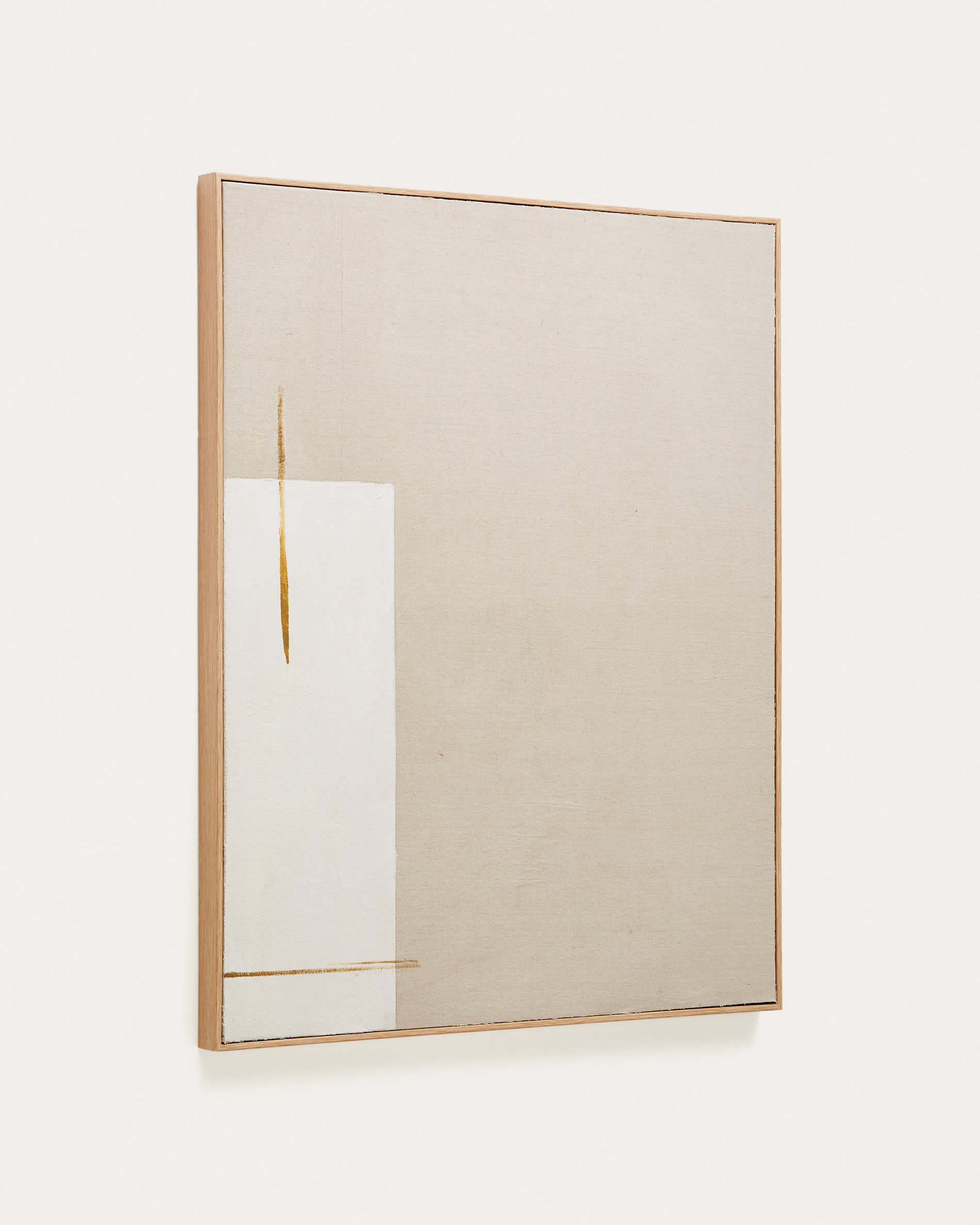 Salin abstract painting with a vertical beige linen stripe 80 x 100 cm ...