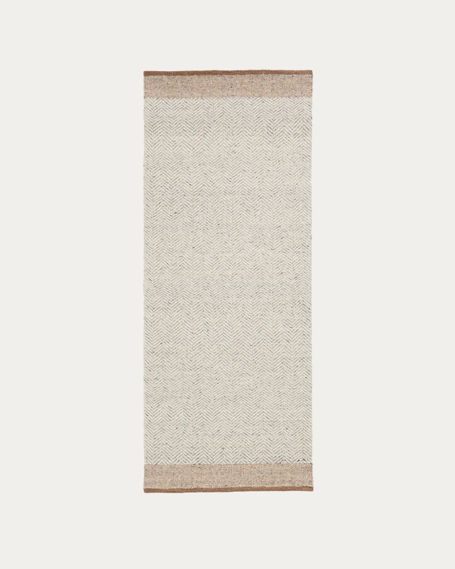 Nifelia beige wollen tapijt in jacquardmotief 200 x 80 cm | Kave Home ...