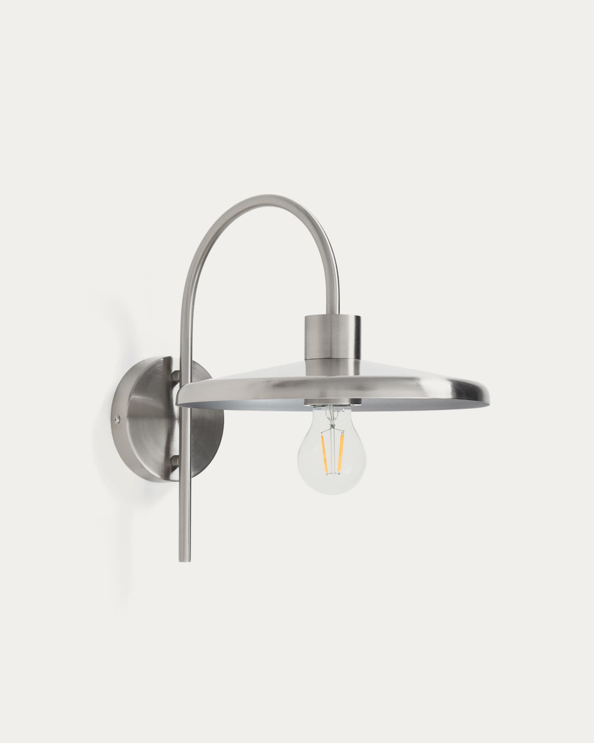Nuvira wall light in light grey brushed metal | Kave Home International