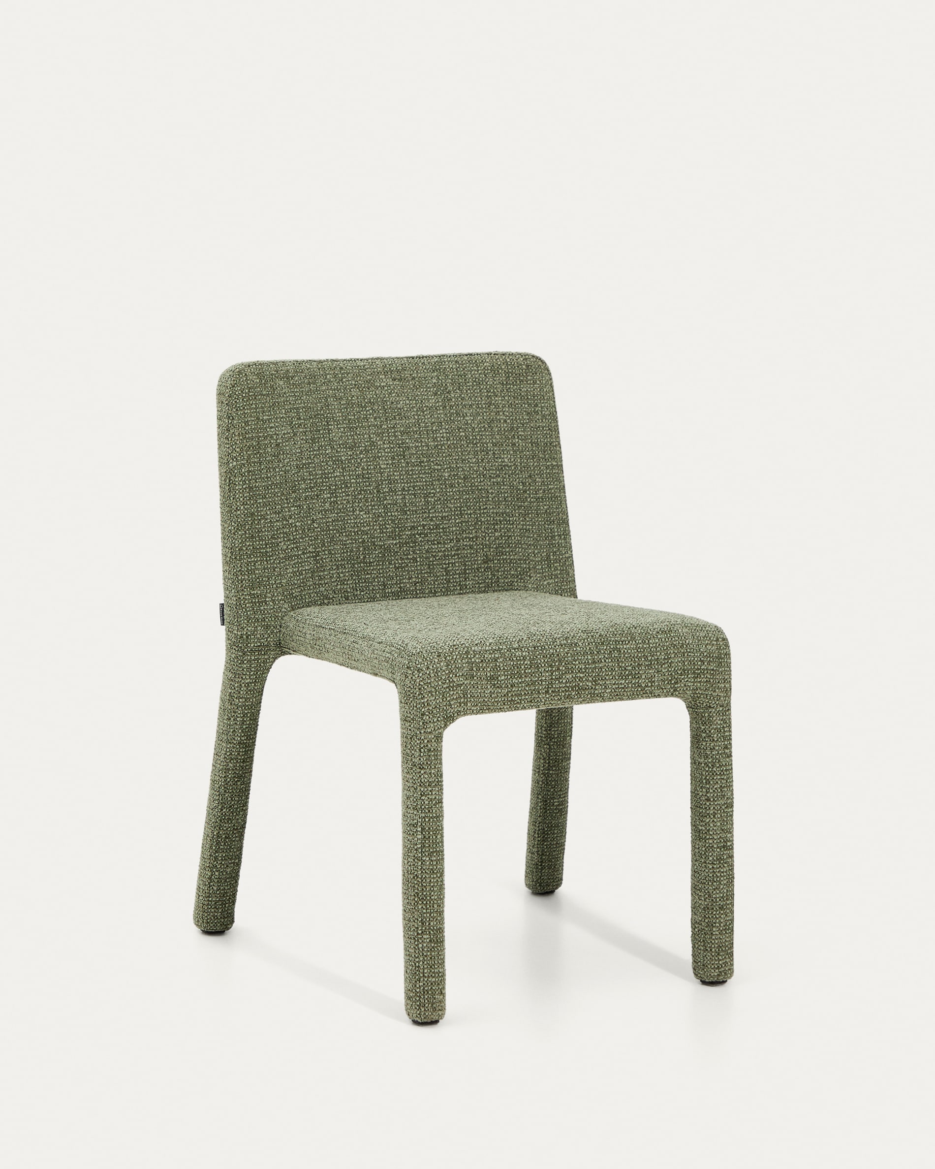 Chaise empilable Loria en chenille verte | Kave Home France