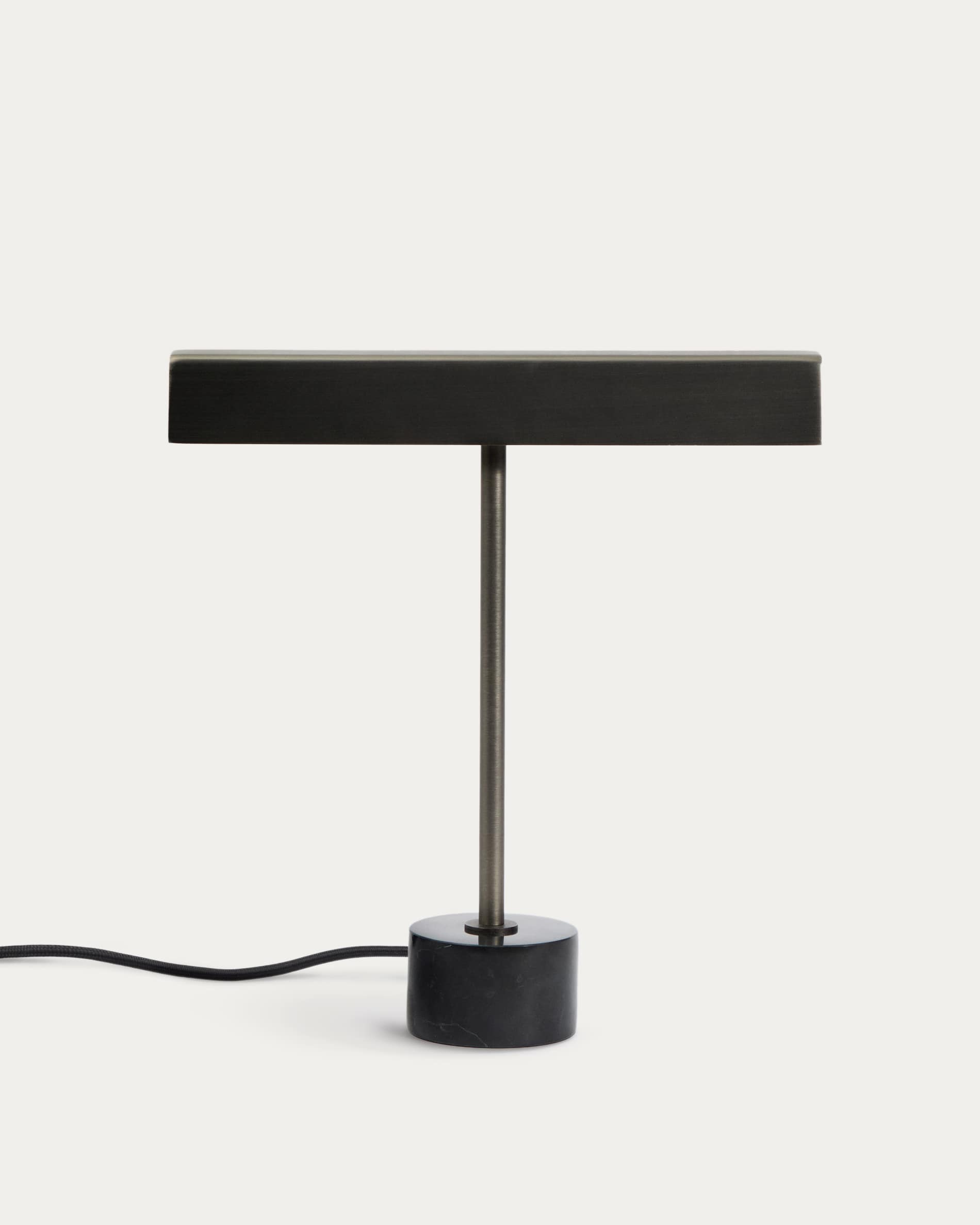 Lynor brushed metal table lamp with black marble base | Kave Home ...
