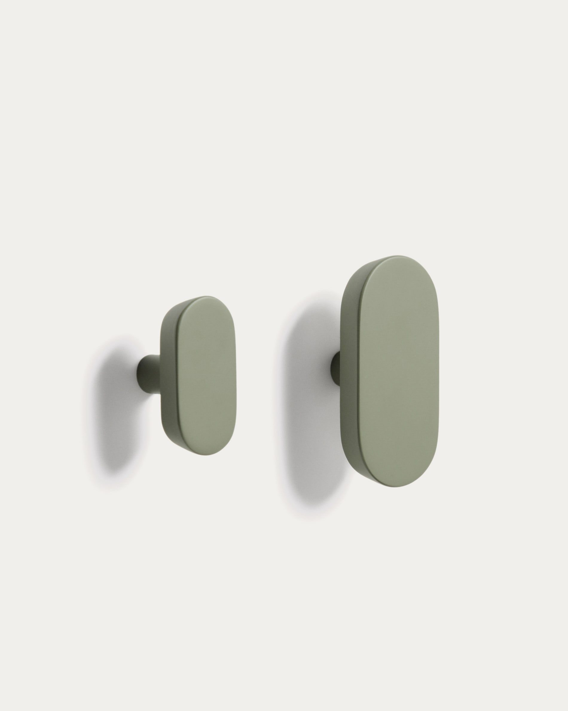 Arely set of 2 solid beech wood hangers with green lacquer finish 6.5 ...