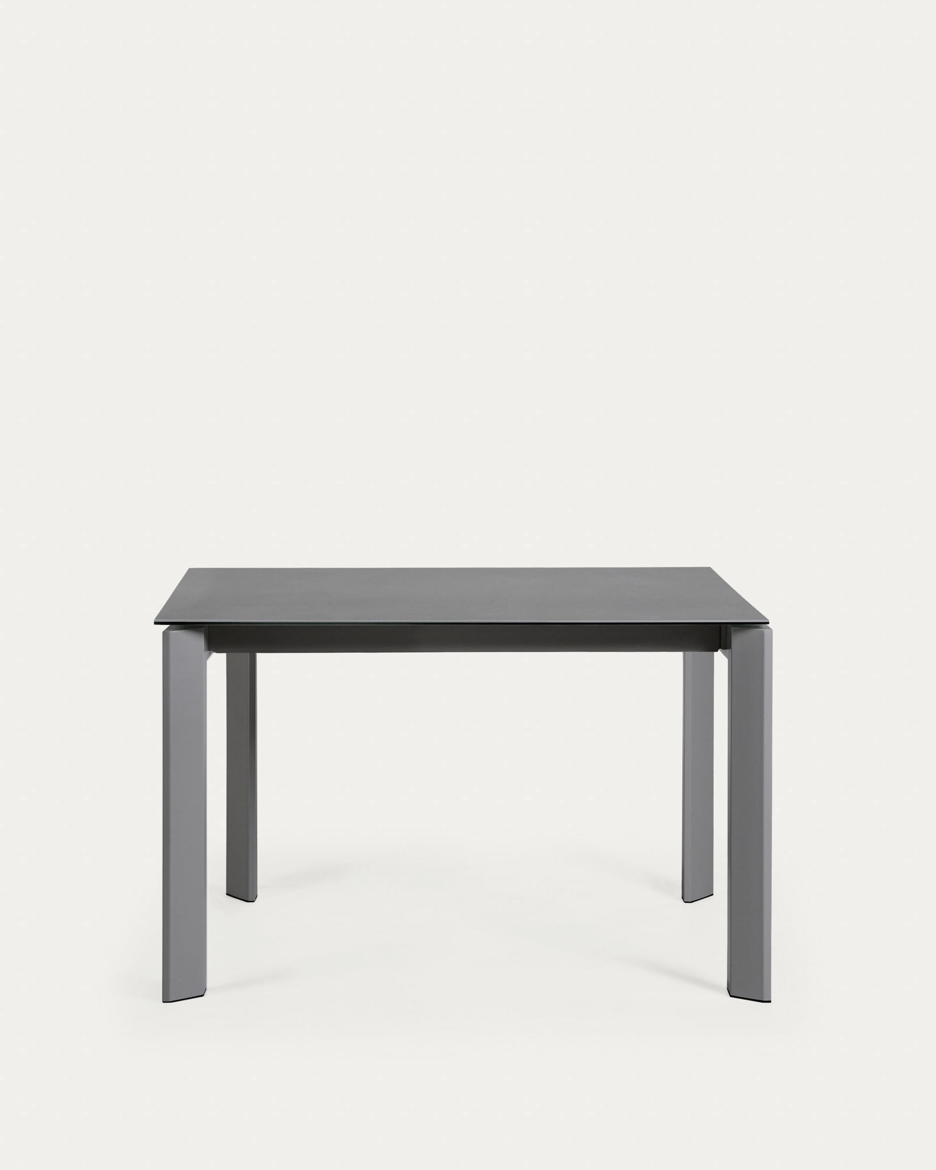 Axis extendable porcelain table with Volcano Rock finish and dark grey ...