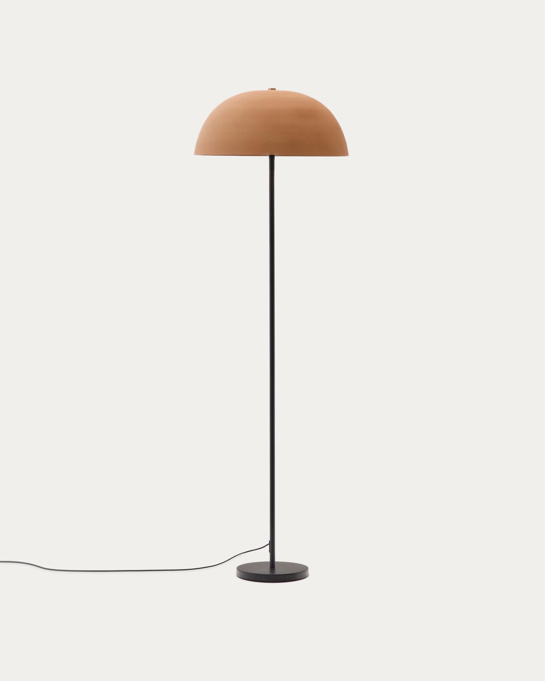 Lampadaire Nibla en métal noir et abat-jour avec effet terre cuite ...