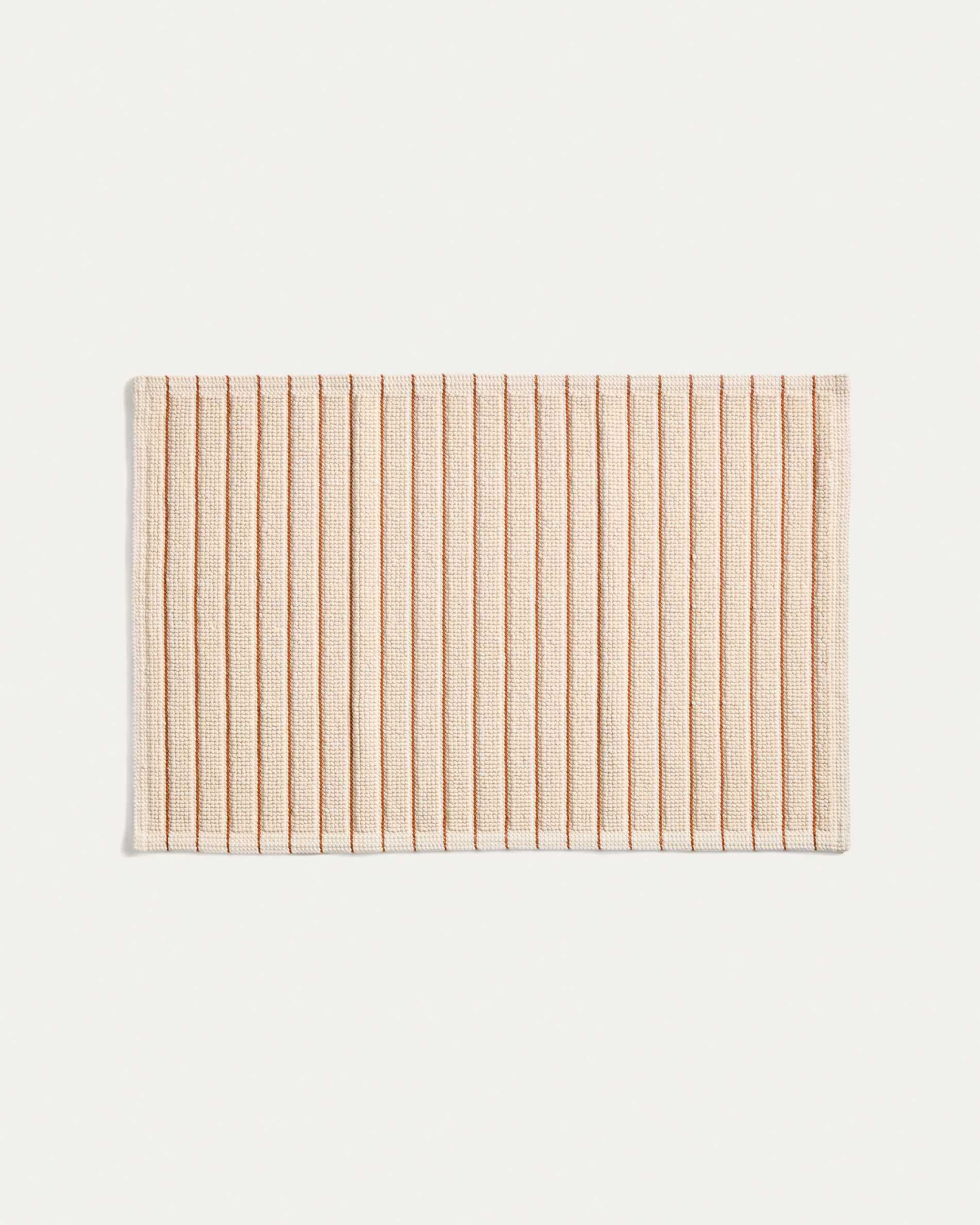 Tapete de banho Merade de algodão com riscas laranjas 50 x 80 cm | Kave ...