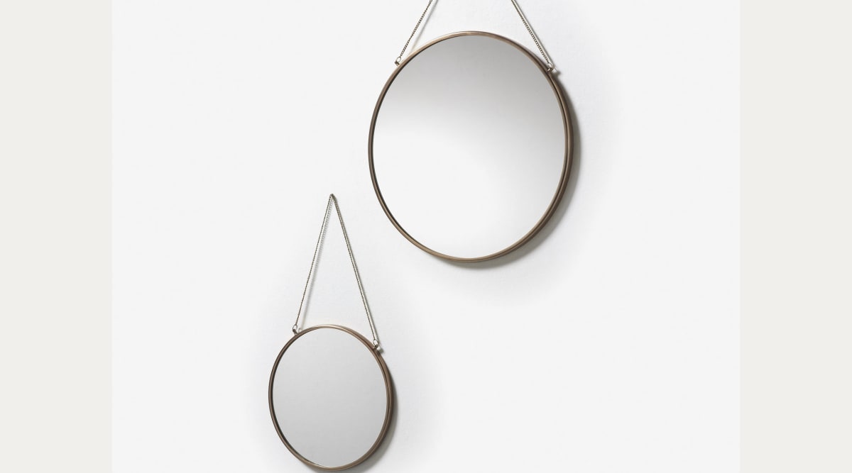 Icon set of 2 mirrors in steel Ø 41 cm / Ø 26 cm | Kave Home