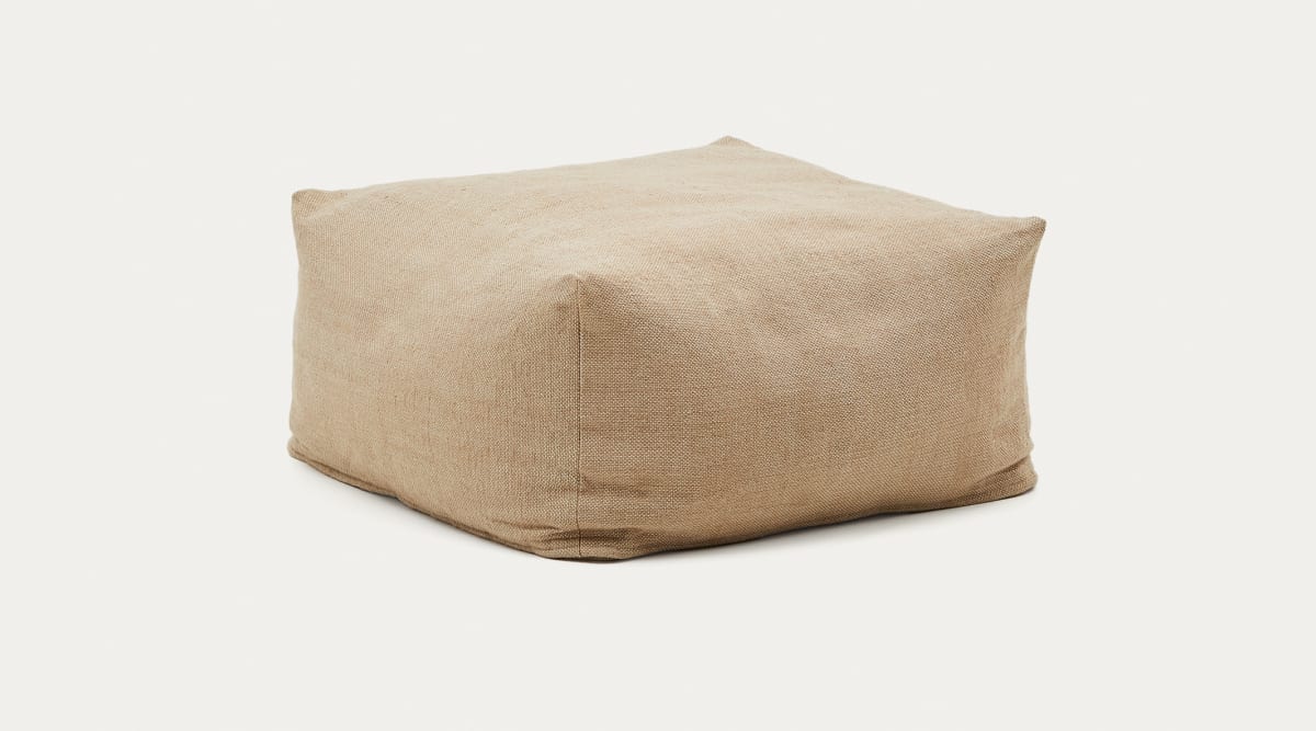 Vedell beige pouffe 100% PET 60 x 60 cm | Kave Home