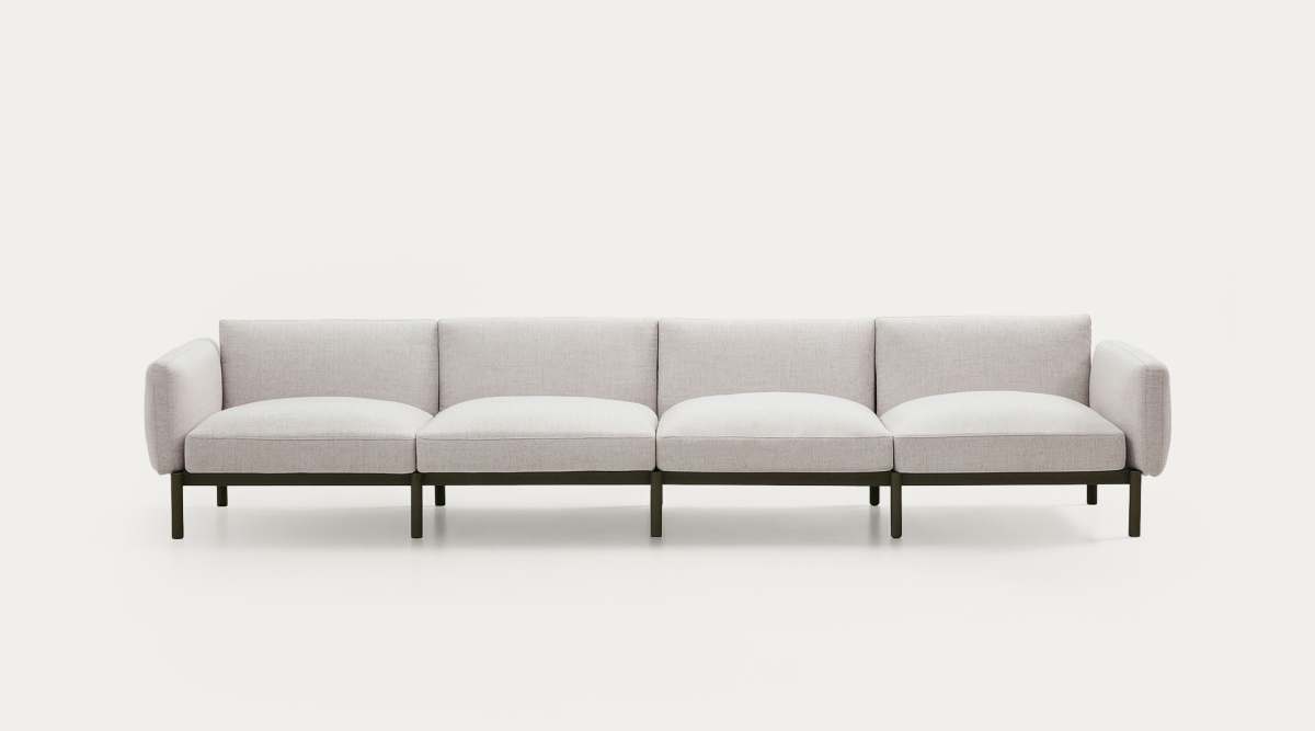 Sorells 4-seater modular outdoor sofa in aluminium with green finish ...