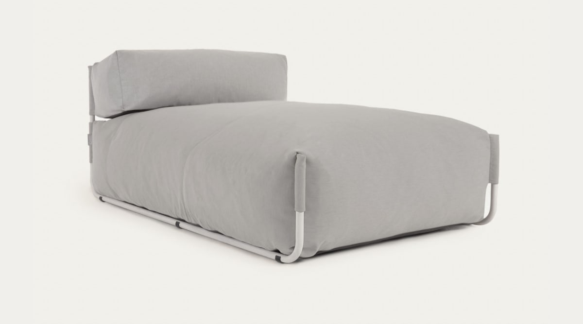 Pouf divano modulare longue outdoor Square grigio chiaro alluminio ...