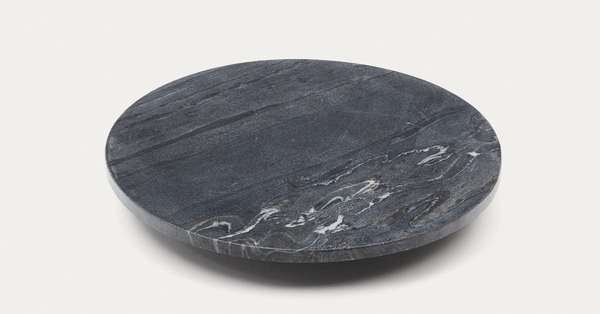 Selara small rotating black marble centerpiece | Kave Home