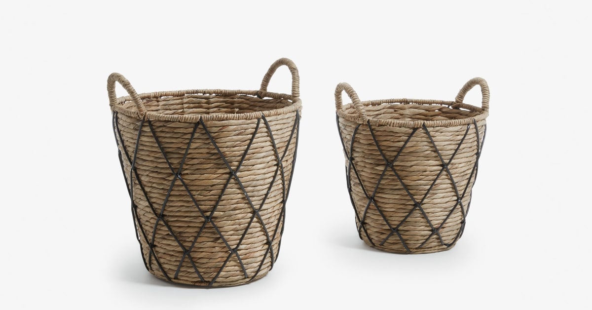 Mast set of 2 baskets black | Kave Home Great Britain
