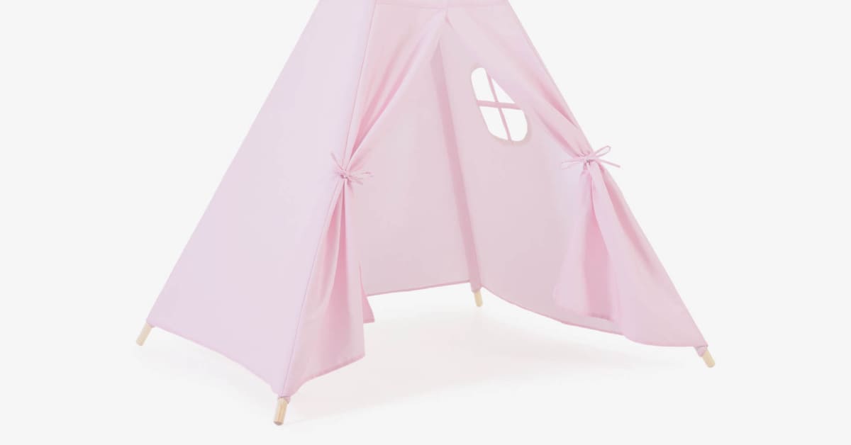 Tipi Darlyn 100% algodón rosa y patas de madera maciza de pino | Kave ...