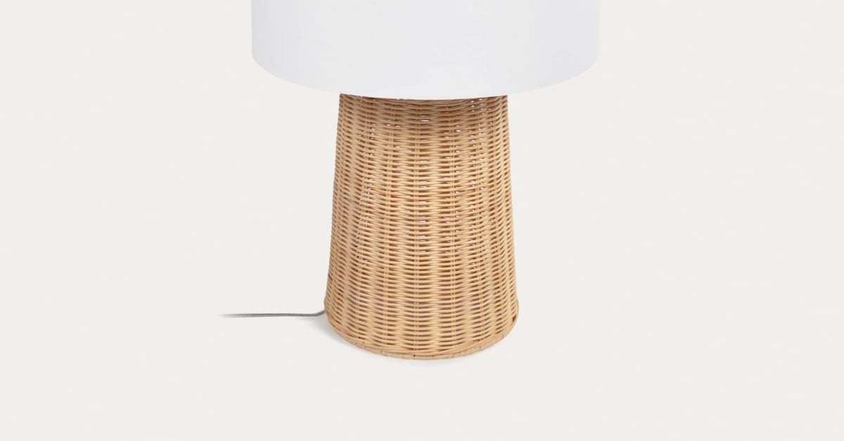 Kimjit table lamp in rattan with natural finish UK adapter | Kave Home ...
