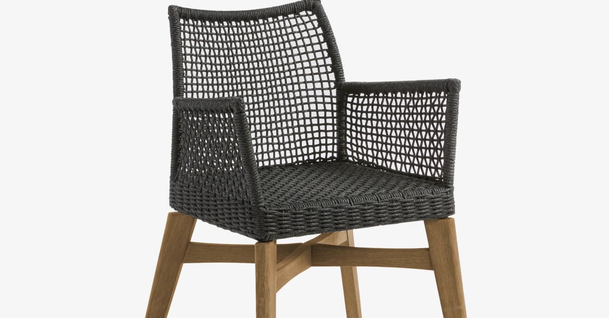 Silla Robert madera maciza de eucalipto y cuerda gris oscuro | Kave Home