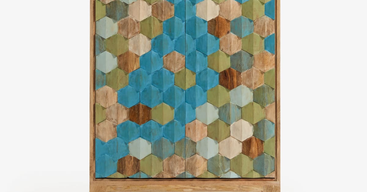 Armário Kyle madeira maciça de mangueira 85 x 140 cm | Kave Home Portugal