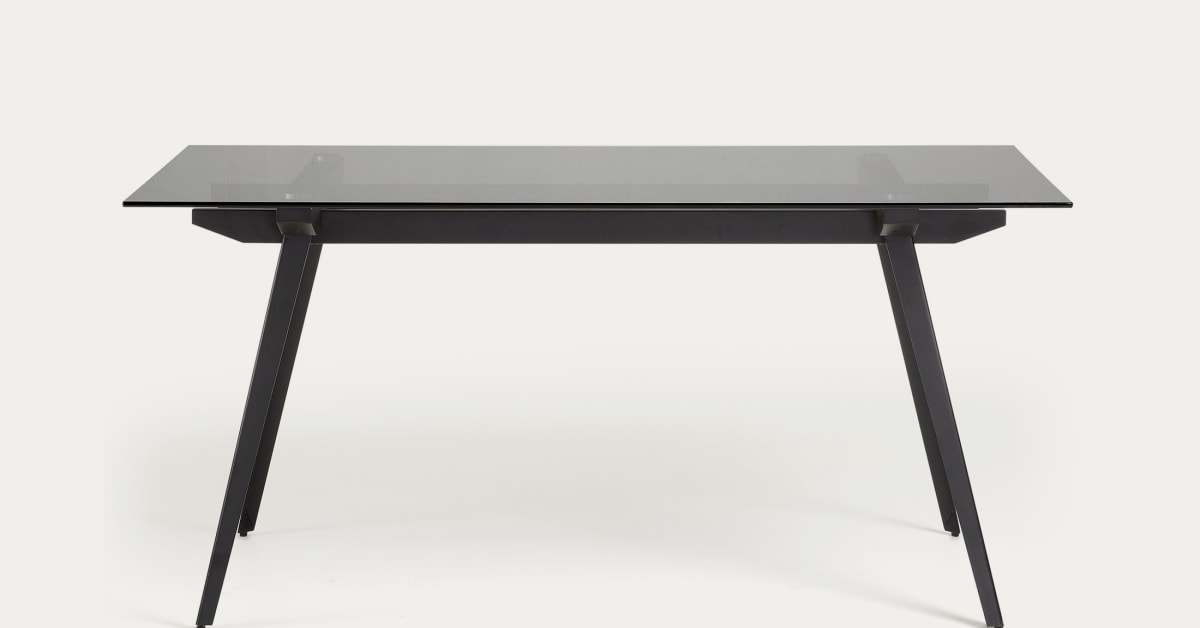 Normand table glass black 180 x 100 cm | Kave Home Great Britain