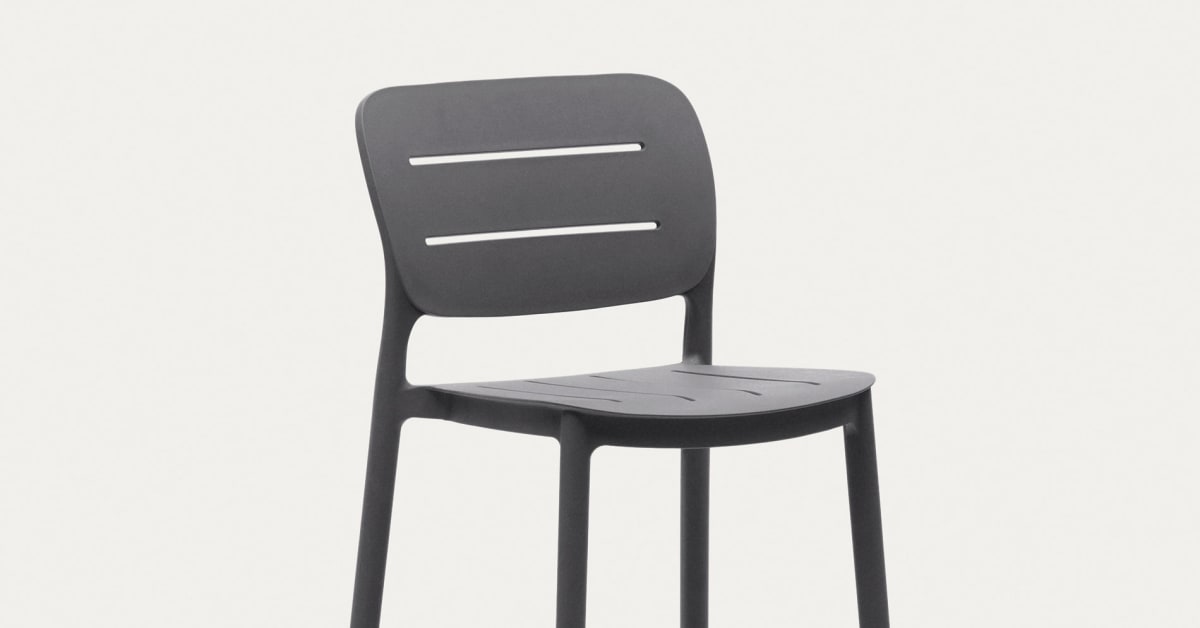 Morella stackable outdoor stool in grey 65 cm | Kave Home