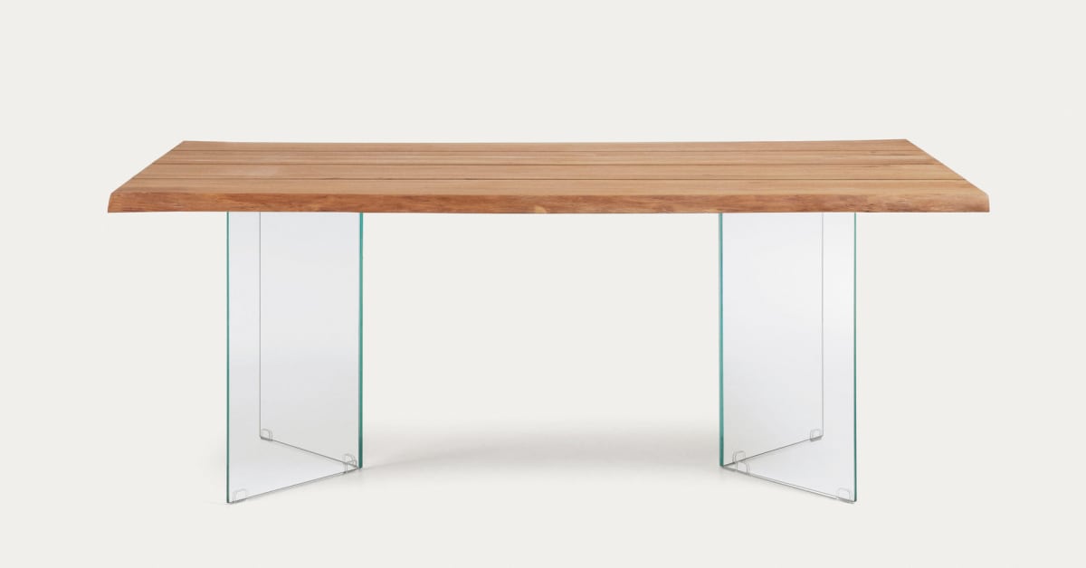 Table Lotty en contreplaqué de chêne finition naturelle et pieds en ...