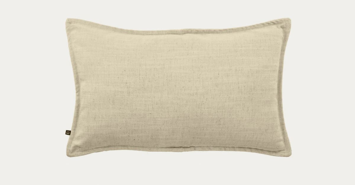 Funda de cojín Blok de lino blanco 30 x 50 cm | Kave Home Spain