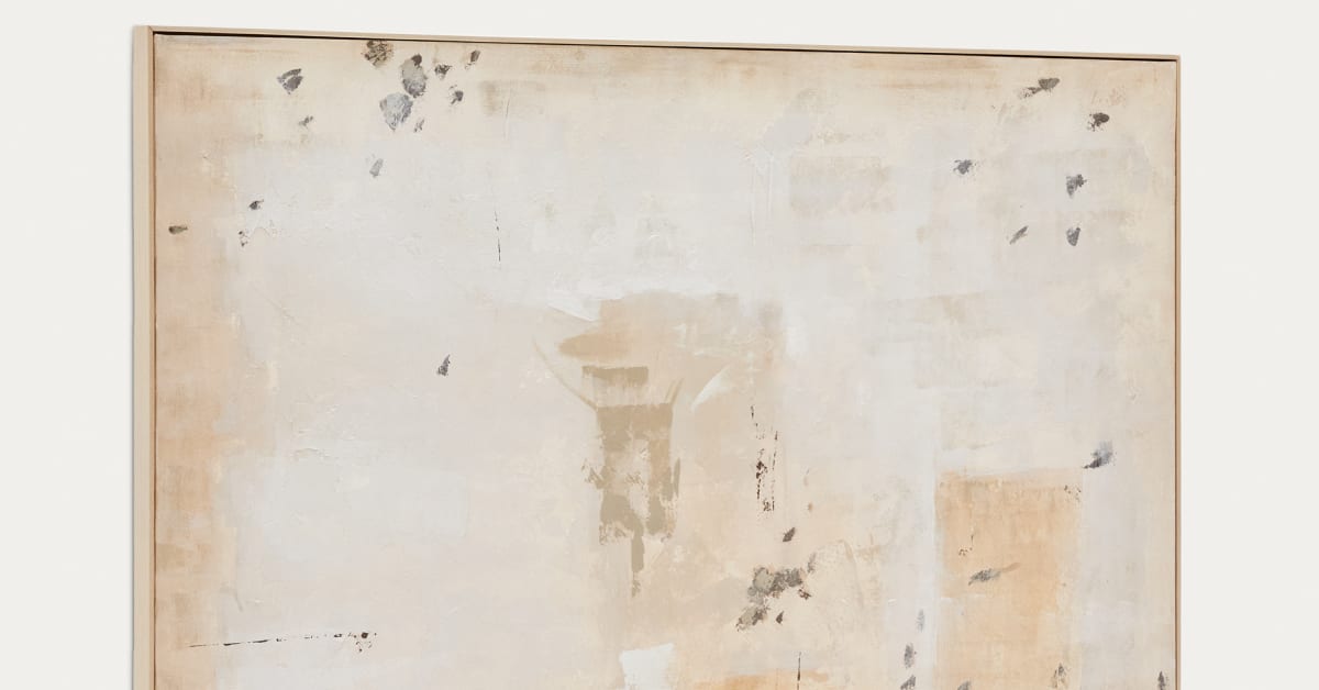 Cuadro abstracto Silpa beige oscuro 200 x 120 cm | Kave Home Spain