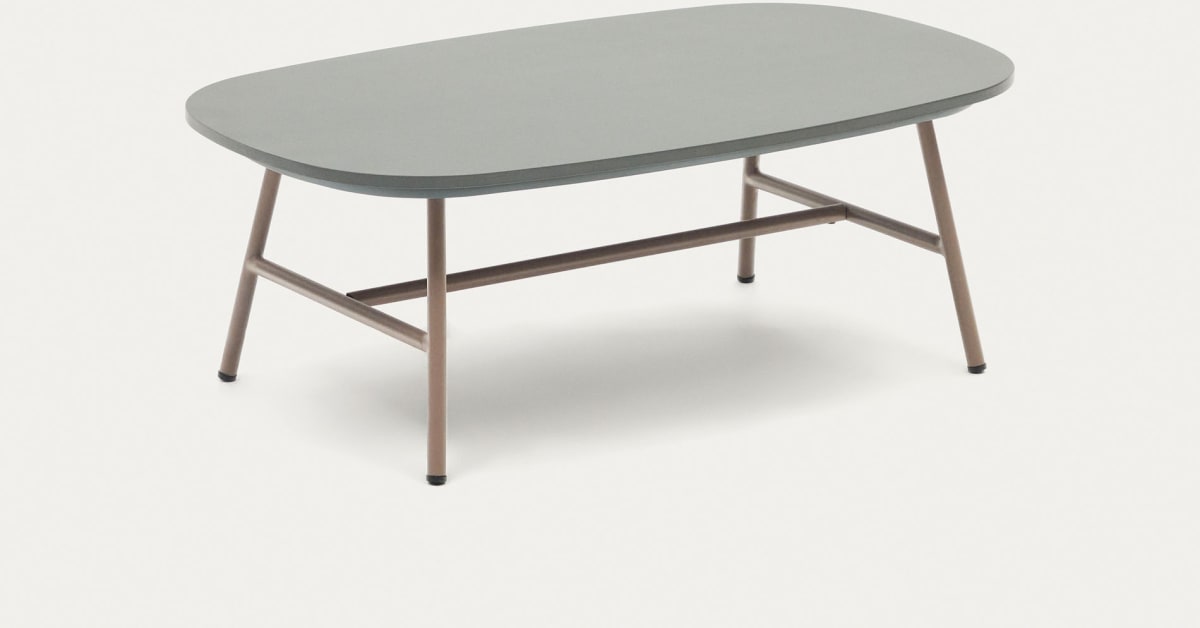 Bramant steel coffee table with mauve finish 100 x 60 cm | Kave Home ...