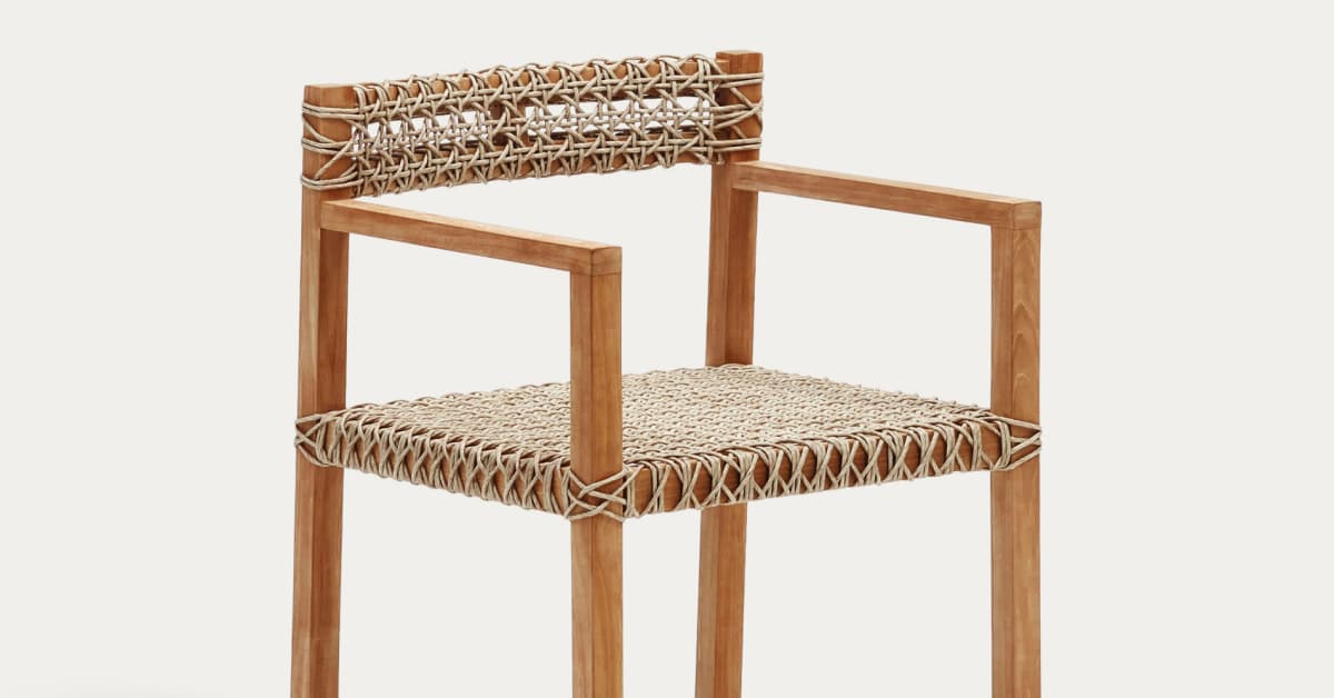 Silla Giverola de madera maciza de teca | Kave Home Spain