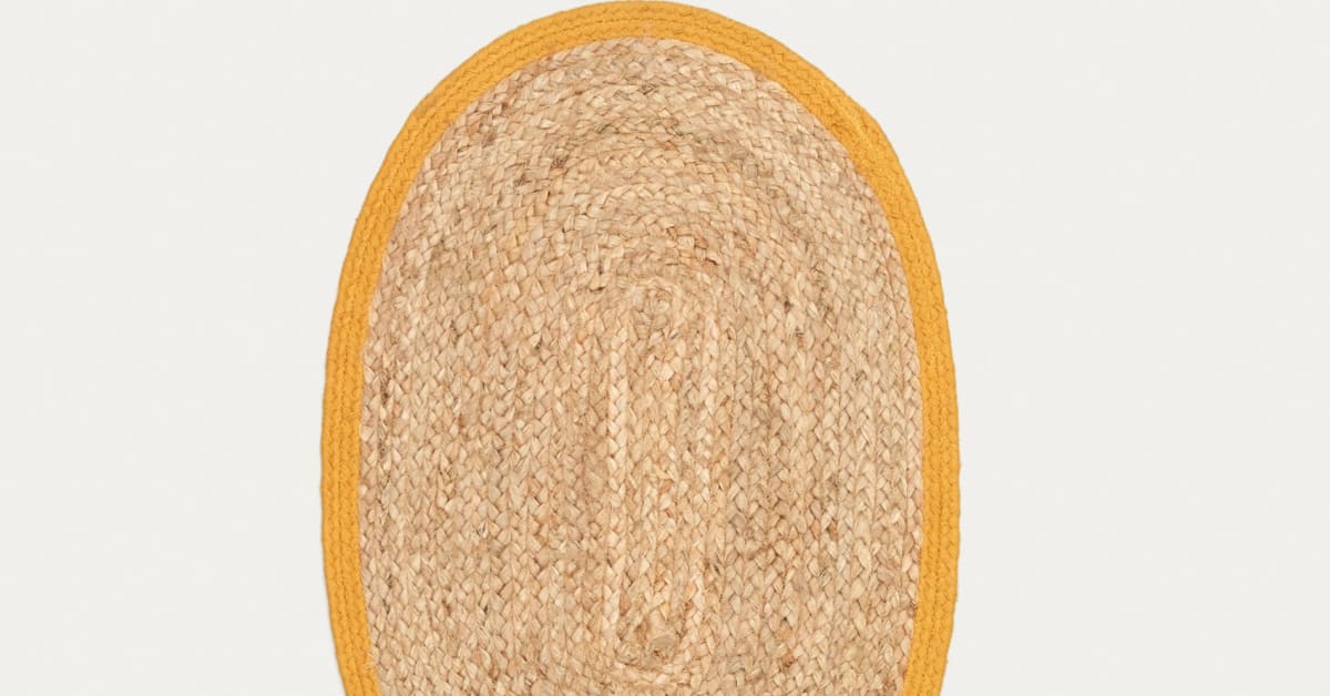 Trufa Matte für Haustiere aus Jute und Baumwolle kombiniert in Senfgelb ...